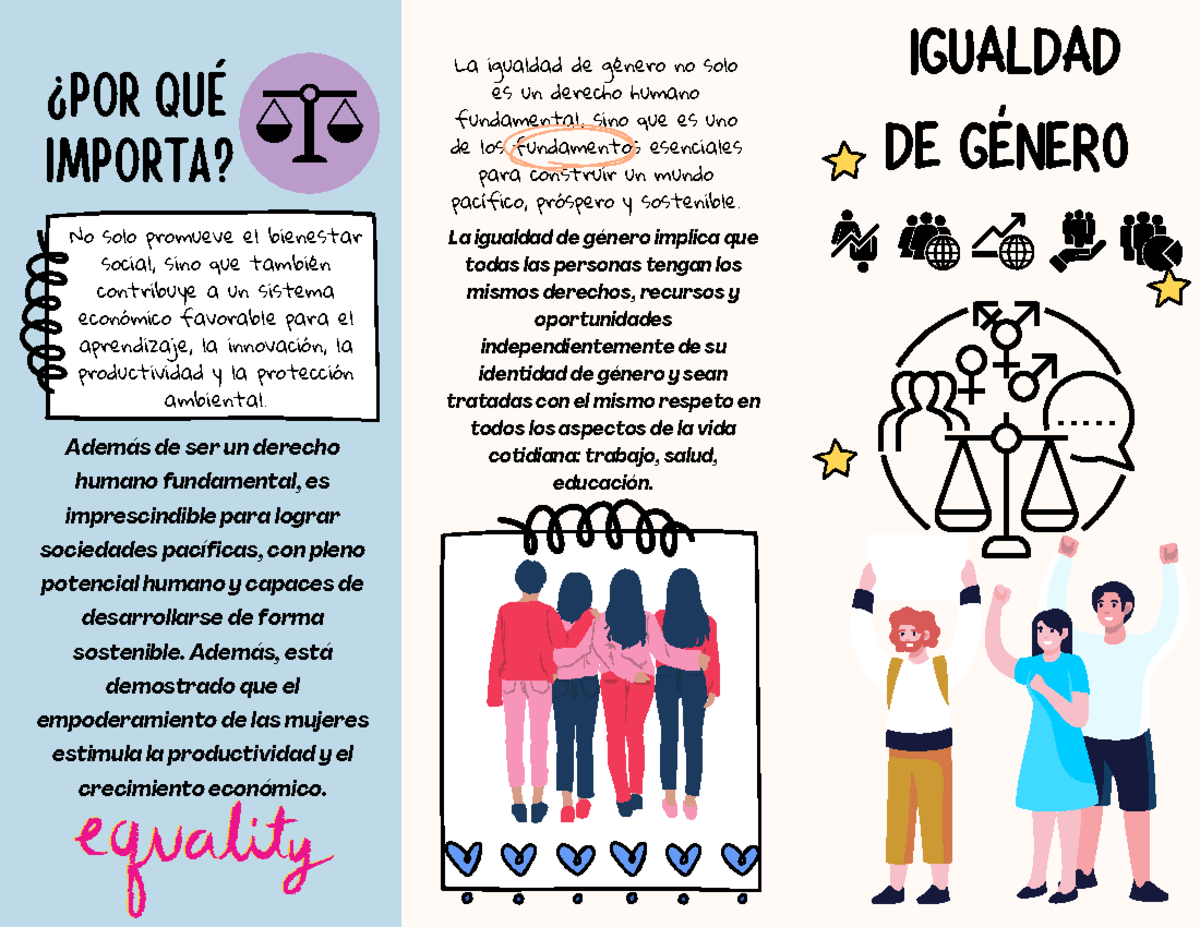 Folleto Informativo Autismo Juvenil Azul - La igualdad de género no solo es un derecho humano ...