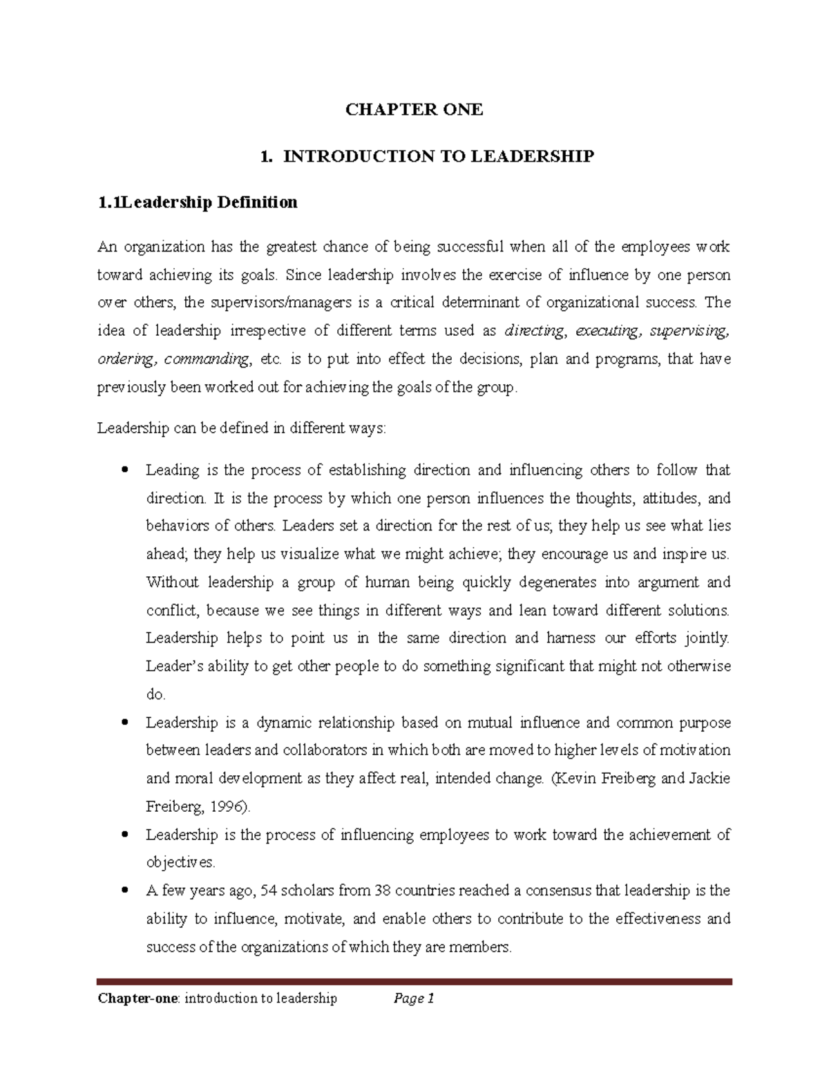 Chapter 1 - better for students - CHAPTER ONE 1. INTRODUCTION TO ...