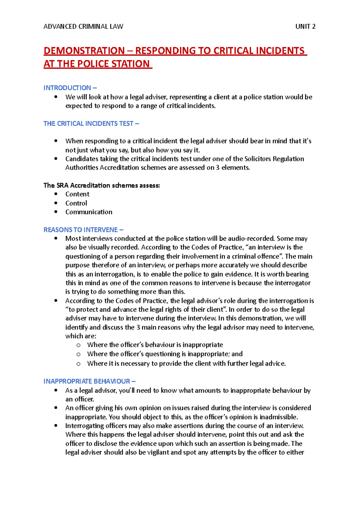 Demo - Responding to Critical Incidents at the Police Station ...
