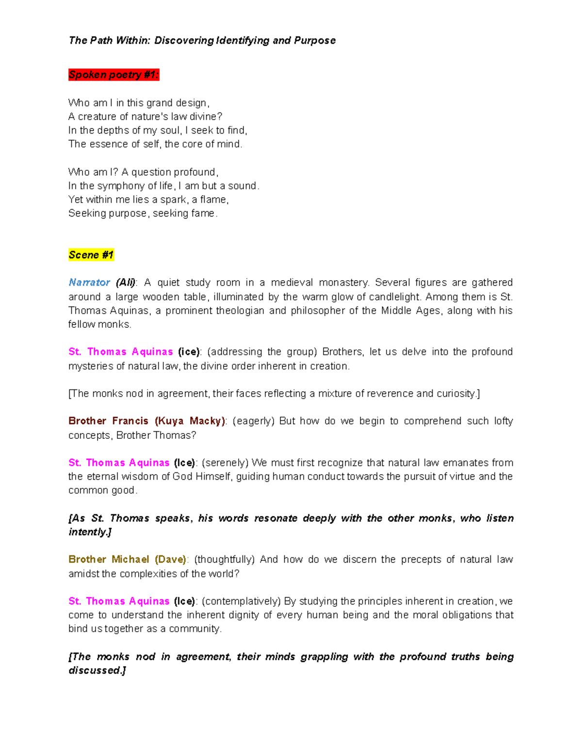 Natural-Law-St - Summary BS Medical Technology - Spoken poetry #1: Who ...