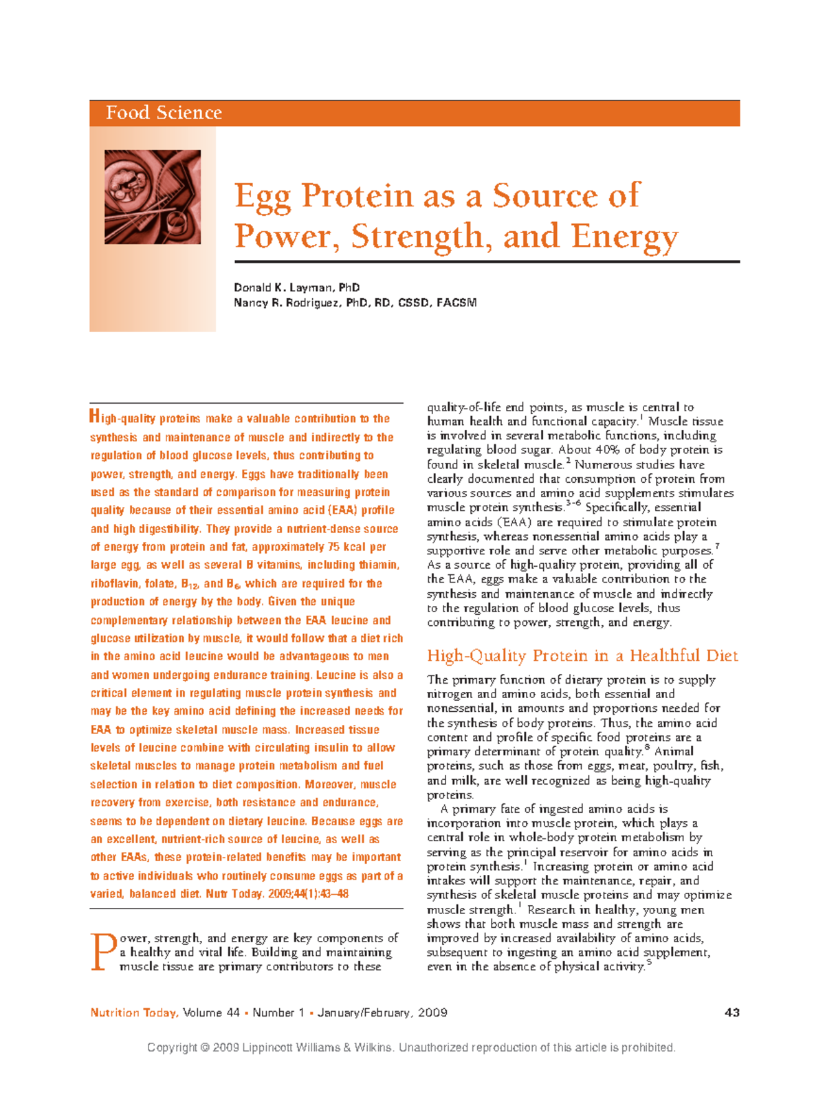 1. Egg protein as a source of power - Egg Protein as a Source of Power ...