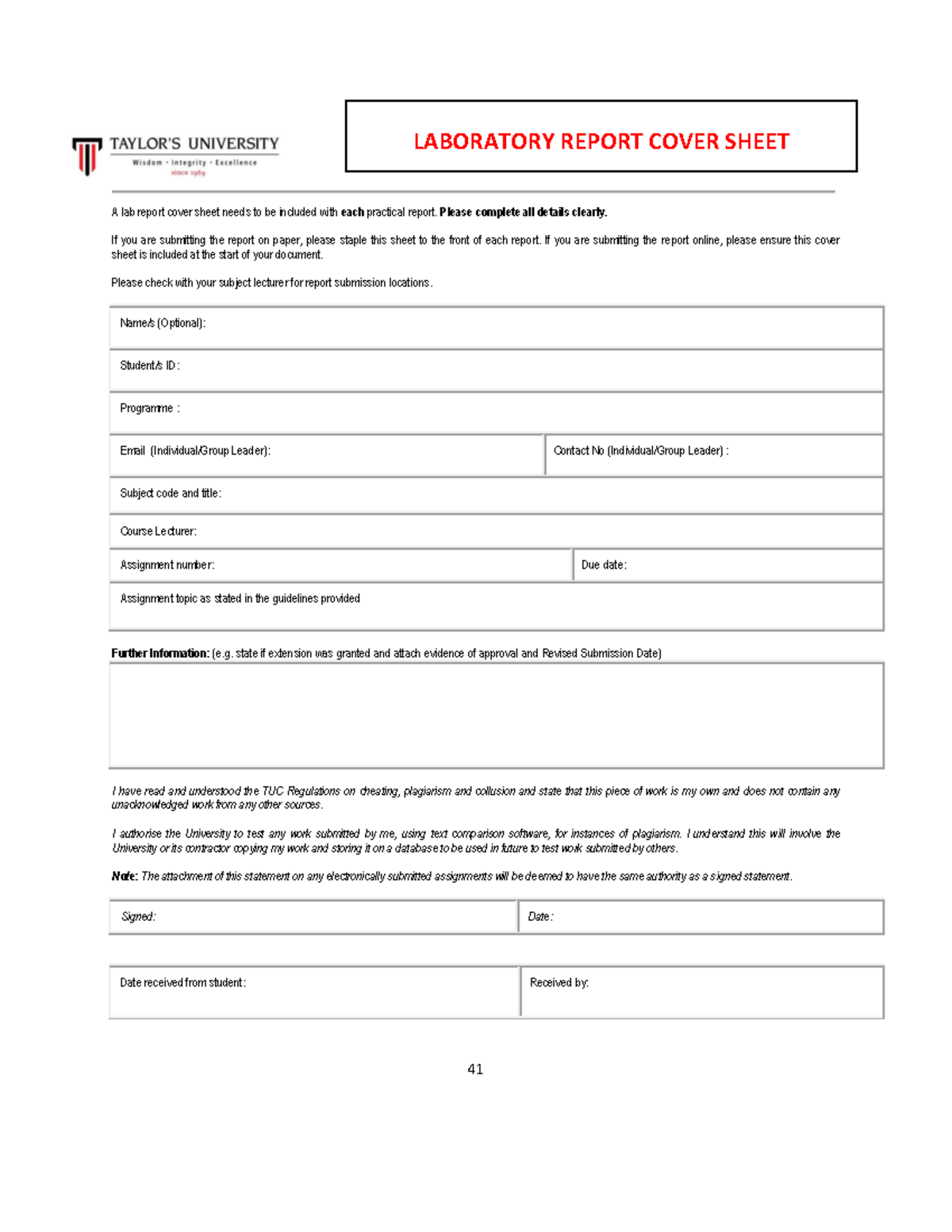 CHM60304 Lab Manual Risk Assessment April 2024 - 41 A lab report cover ...