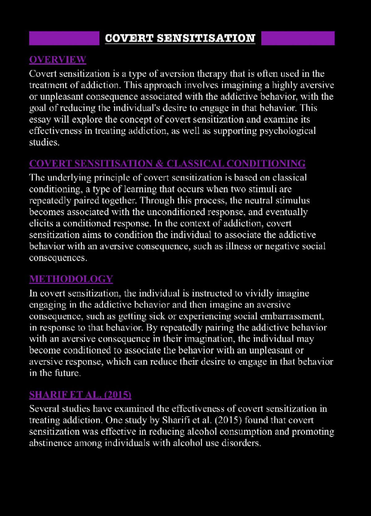 Jpg2pdf 76 - summary of covert sensitisation for addiction - 18205 ...