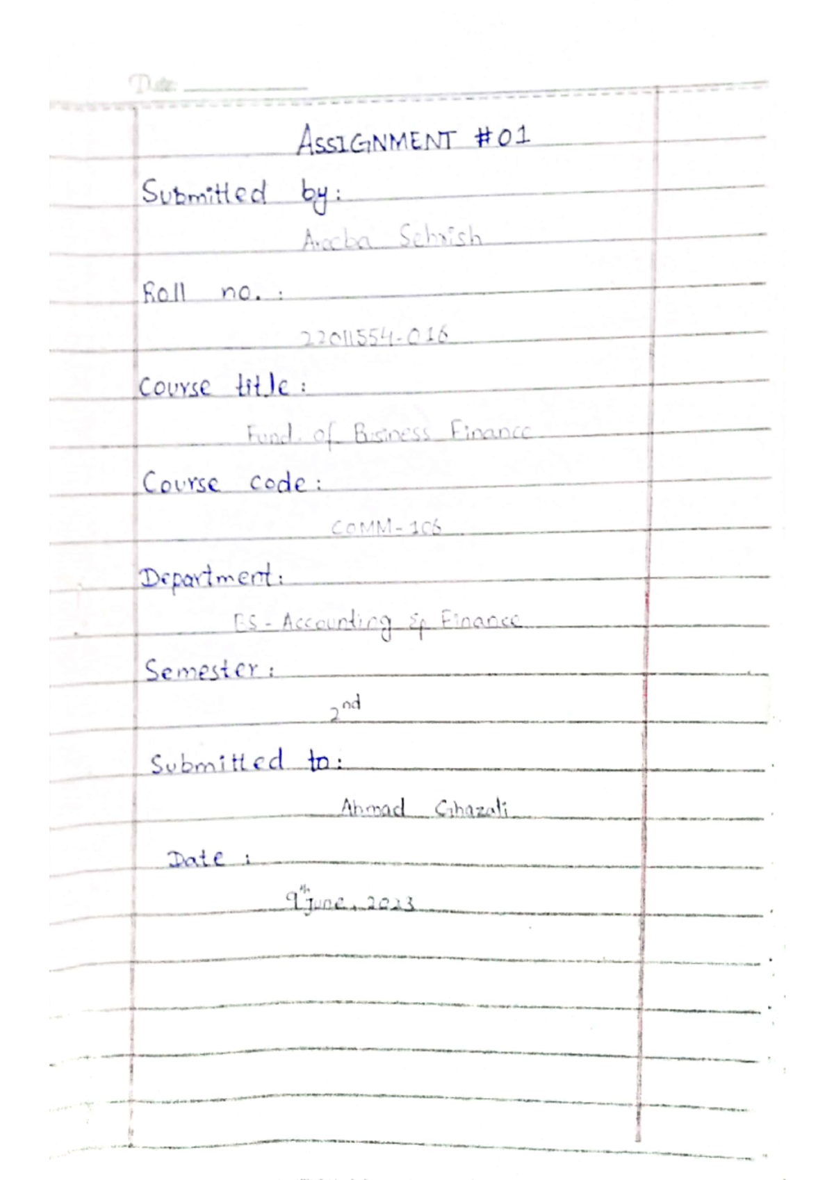 Assignment finance 01 - Strategic Management - Studocu