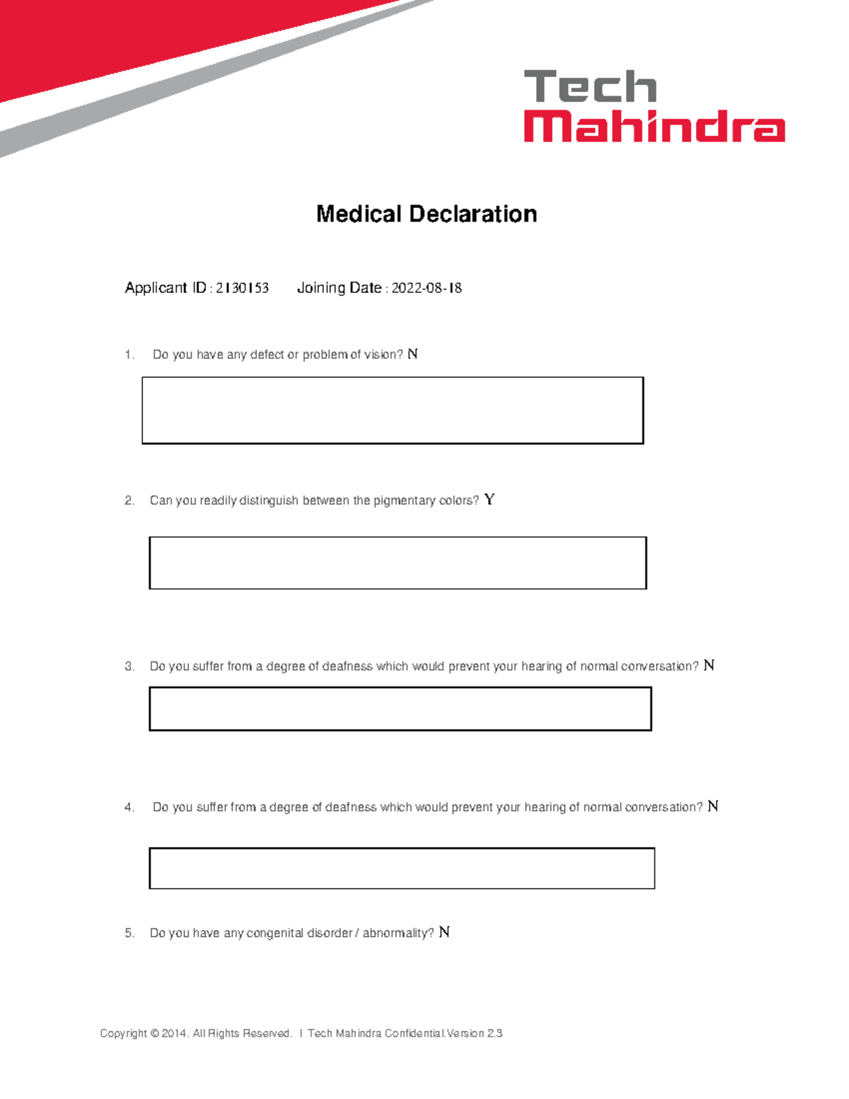 Medical Declaration Form 2130153 - Copyright © 2014. All Rights ...