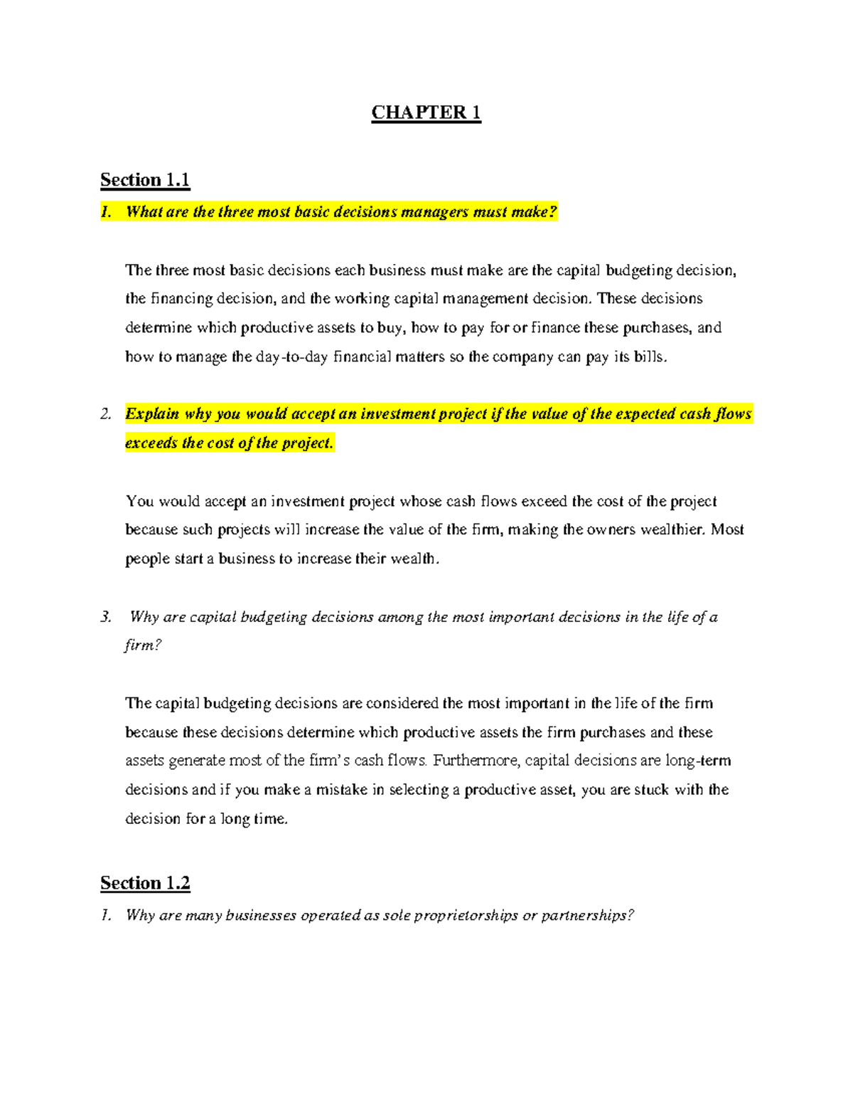 QA for Chapter 13 3 - Q and A - CHAPTER 1 Section 1. 1. What are the ...