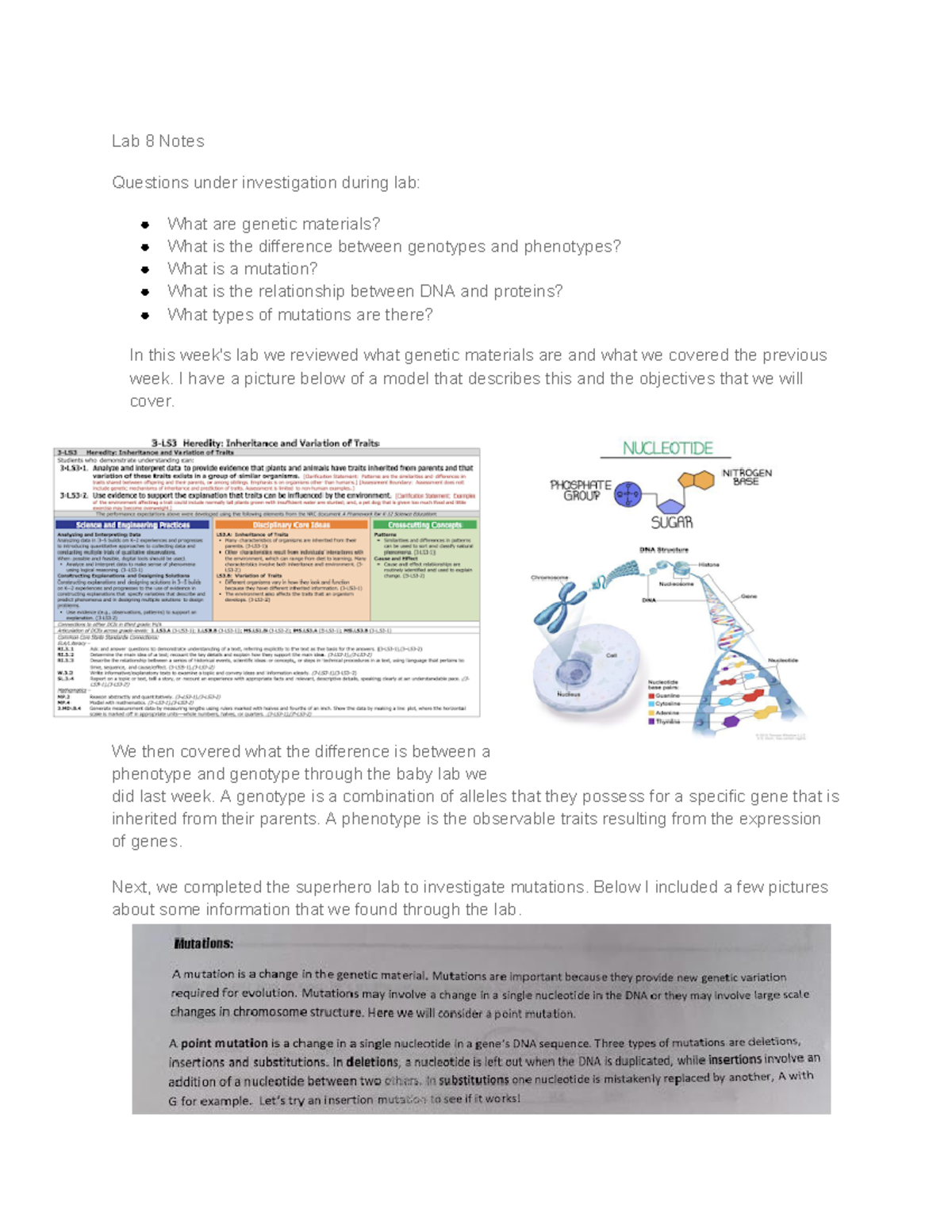 Lab 8 Notes - Lab 8 Notes Questions under investigation during lab ...
