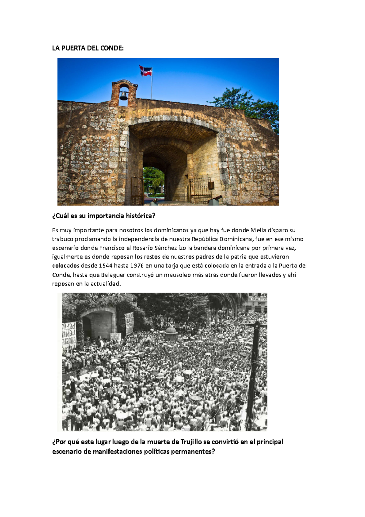 Trabajo de historia primera parte - LA PUERTA DEL CONDE: ¿Cuál es su ...
