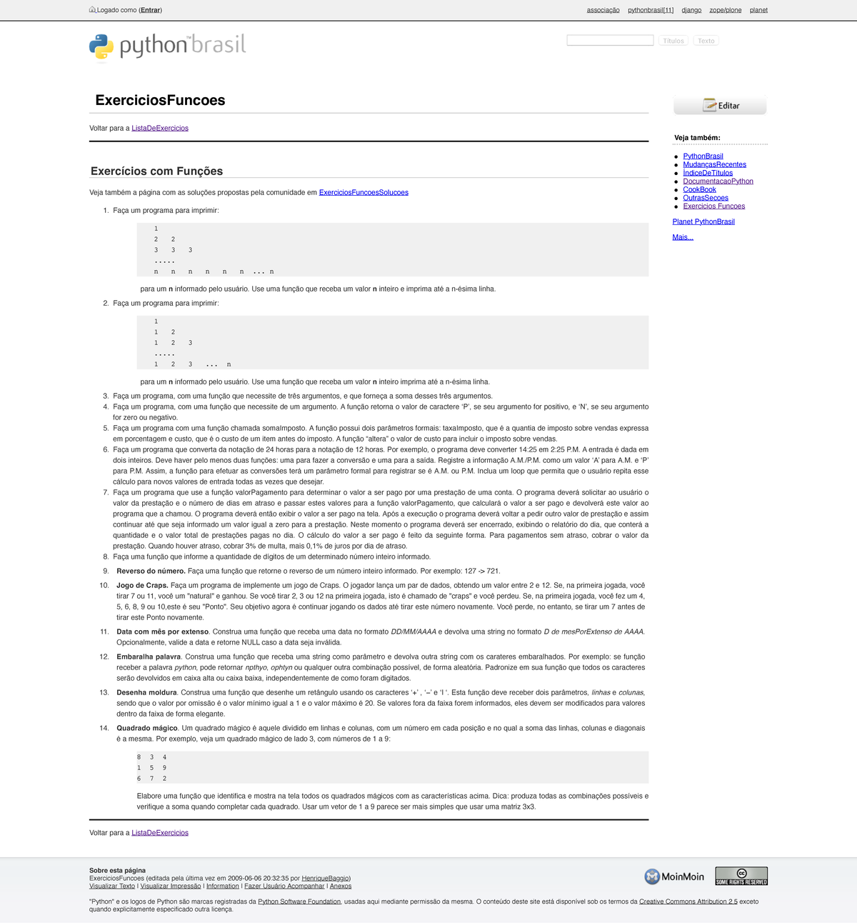 Exercicios Funcoes Python Brasil Associação Pythonbrasil 11 Django Zopeplone Planet 