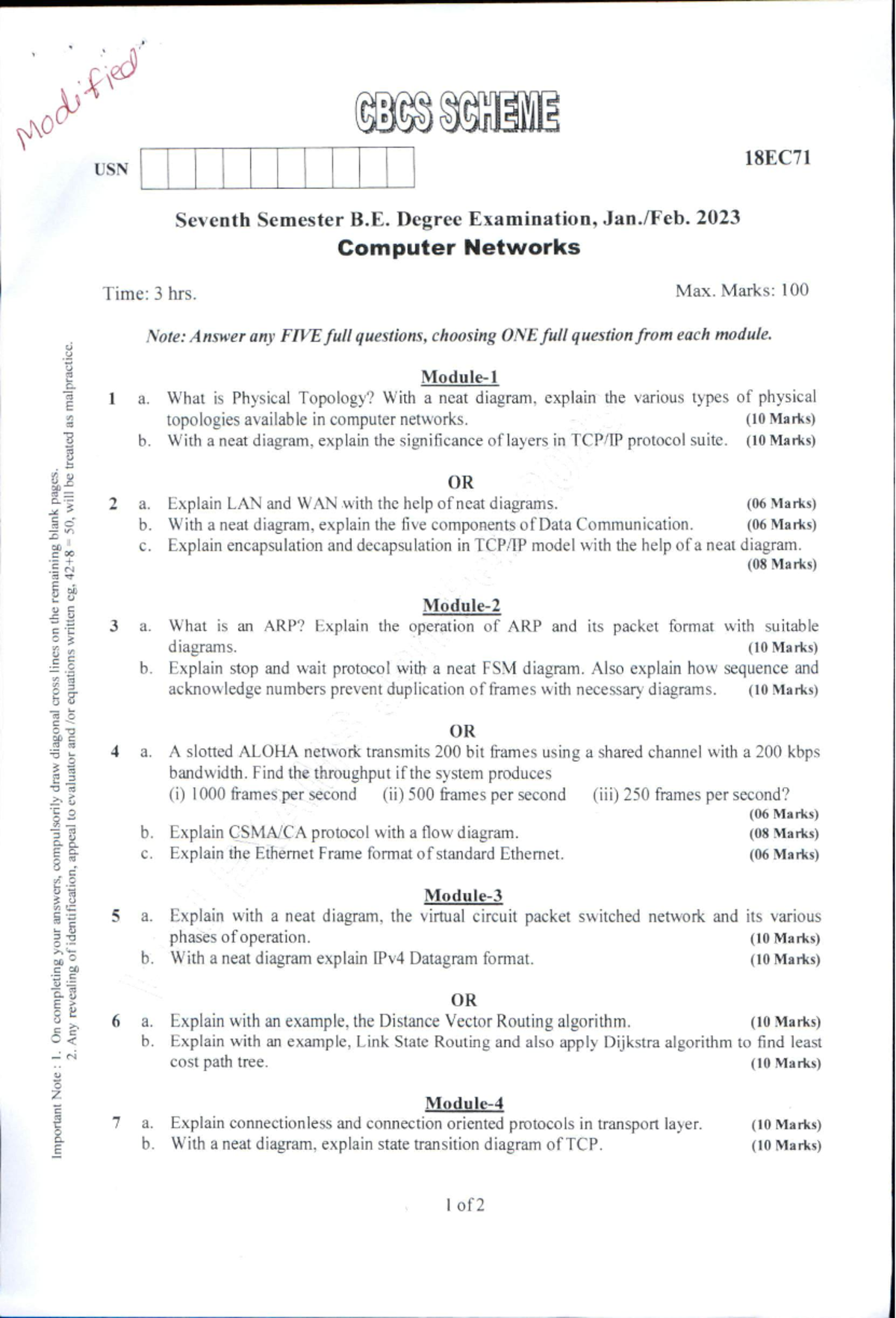 CN VTU EVALUATION SCHEME4 - mediting. CBCS SCHEME 18EC71 USN Seventh Semester B. Degree ...