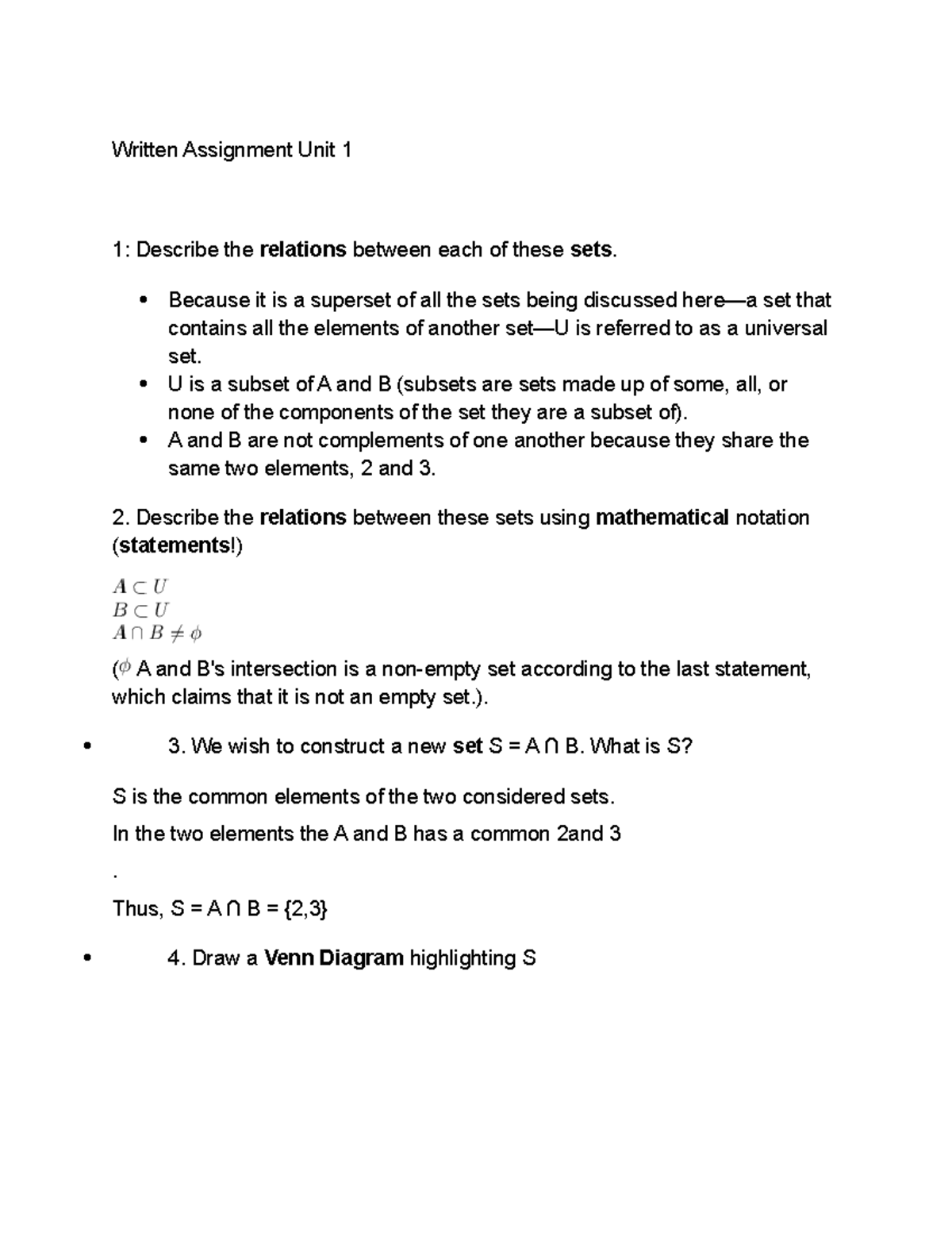 Written Assignment Unit 1 Dm Written Assignment Unit 1 1 Describe The Relations Between Each