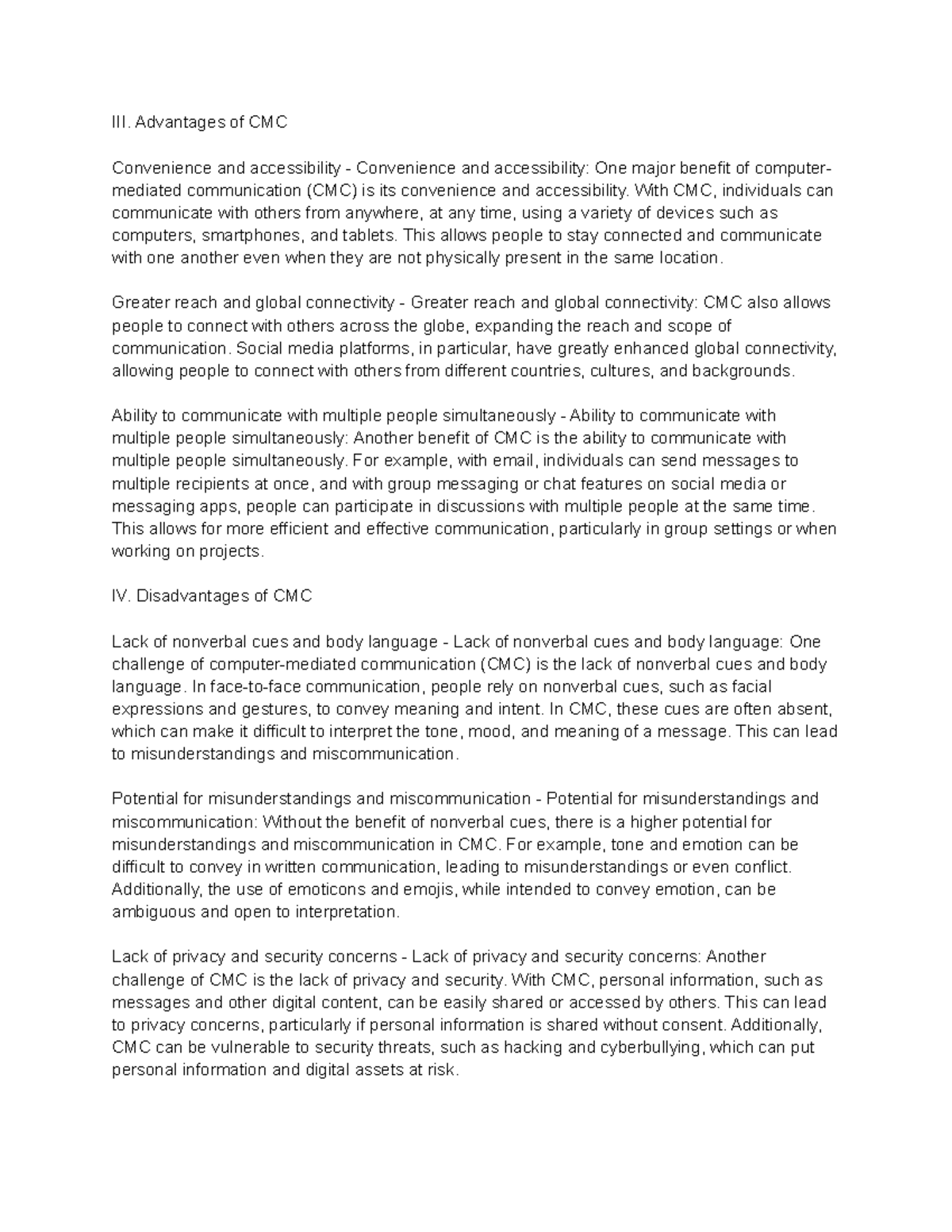 Computer Mediated Communication 3 4 Iii Advantages Of Cmc Convenience And Accessibility