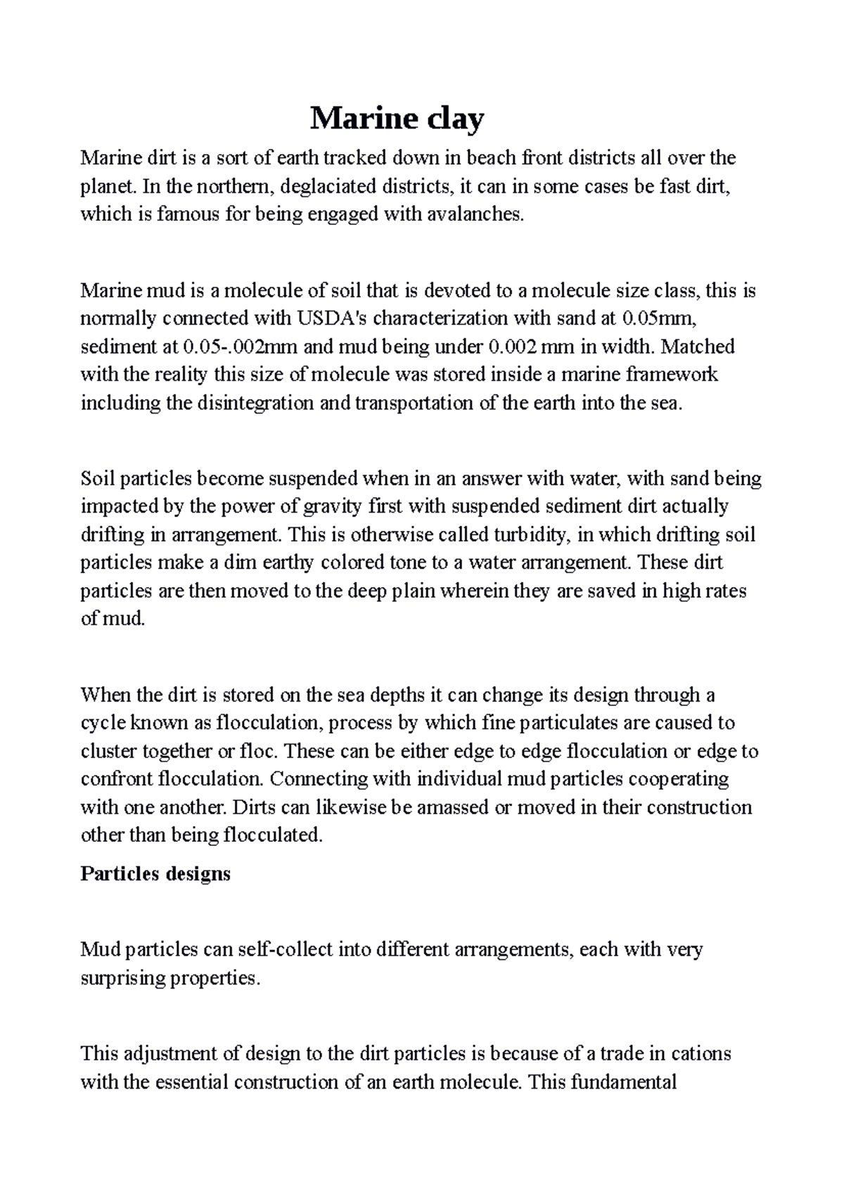 Marine clay - Ifah - Marine clay Marine dirt is a sort of earth tracked ...