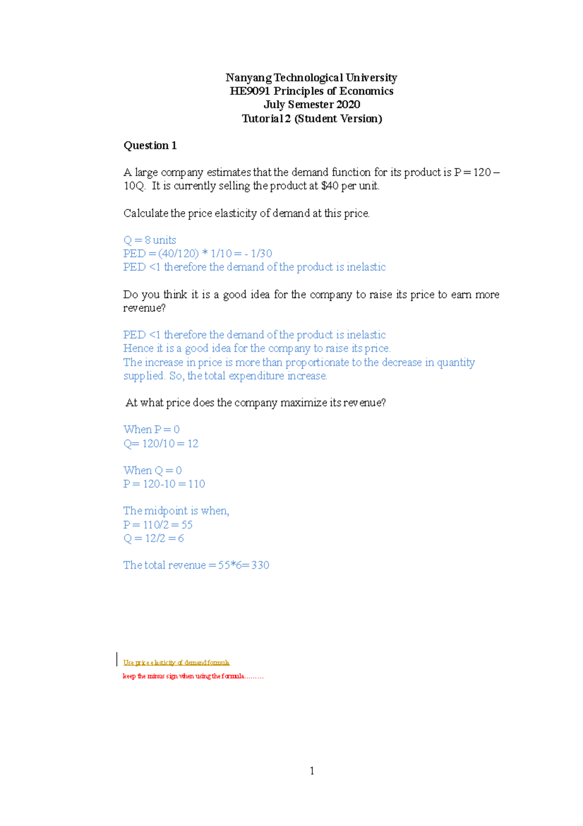 HE9091 Jul 2020 Tutorial 2. - Nanyang Technological University HE9091 ...