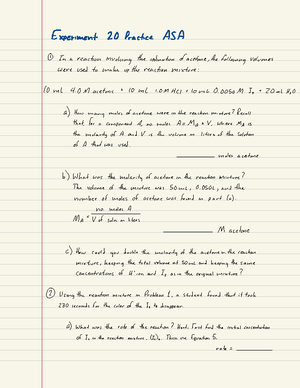 Experiment 2 - textbook lab - Data sheet -H o u s e h o l d c h e m i s t r y E X P E R I M E N ...