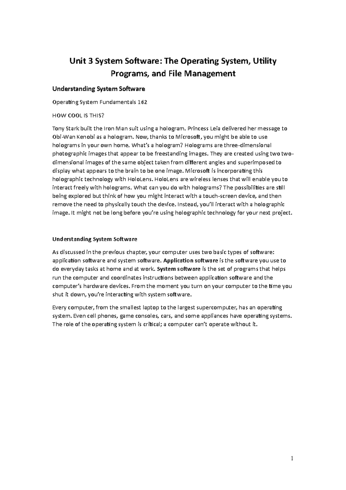 BTM chapter 3 System Software - Unit 3 System Software: The Operating ...