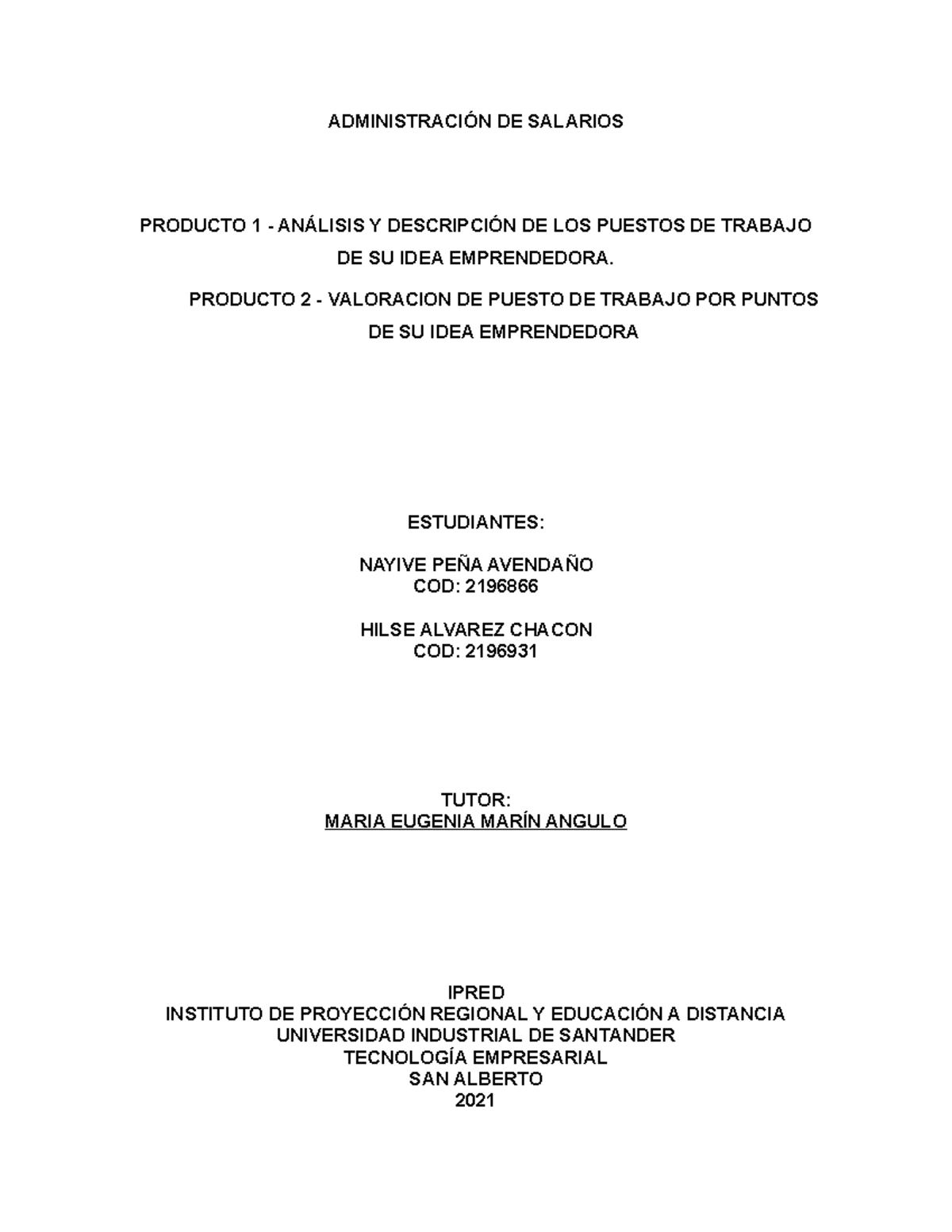 2196884 producto 2 - drmp - ADMINISTRACIÓN DE SALARIOS PRODUCTO 1 ...