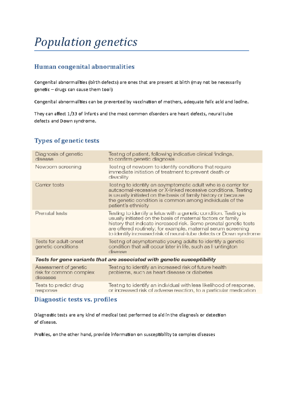 4-Population-genetics - Population genetics Human congenital ...