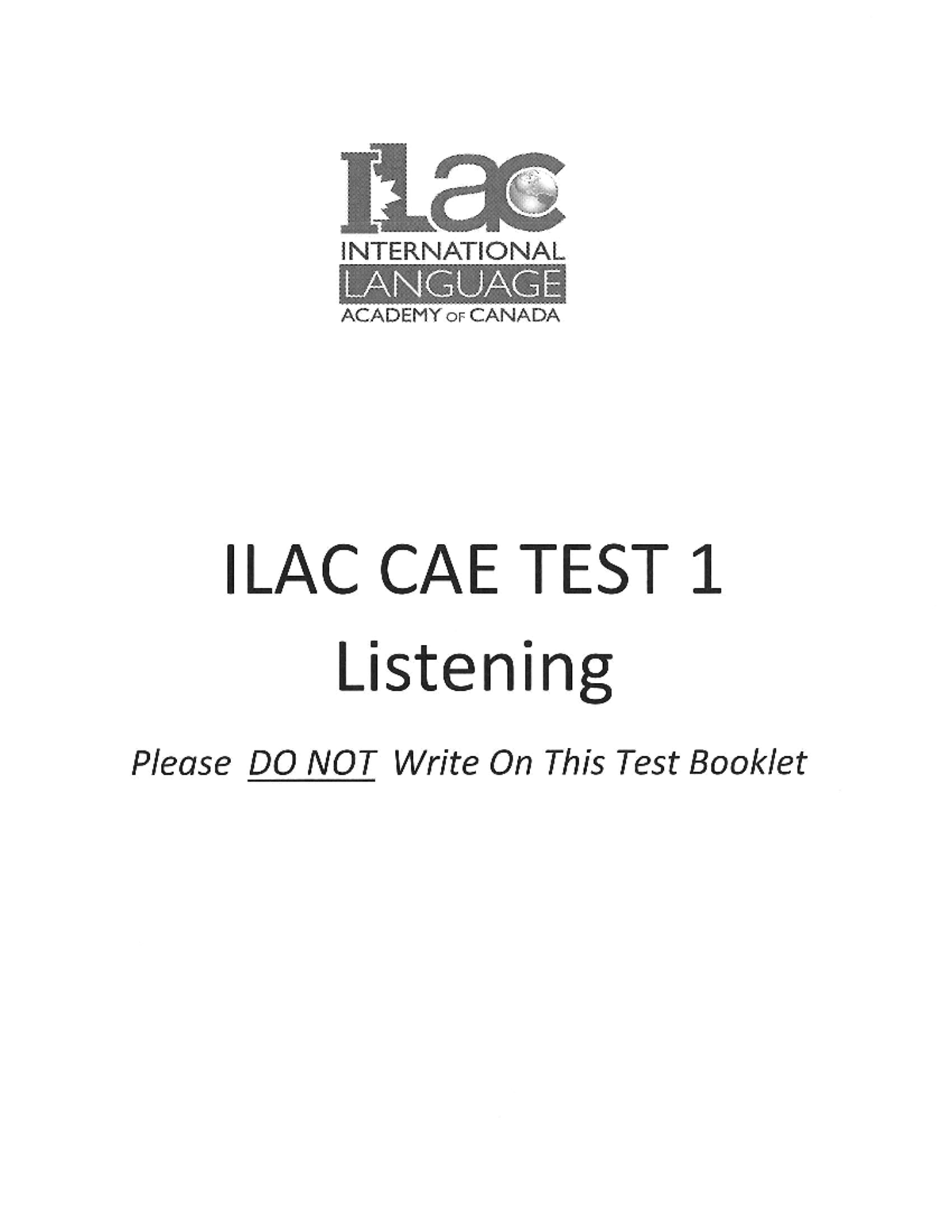 CAE Practice Test 1 Listening - ENG20 - Studocu