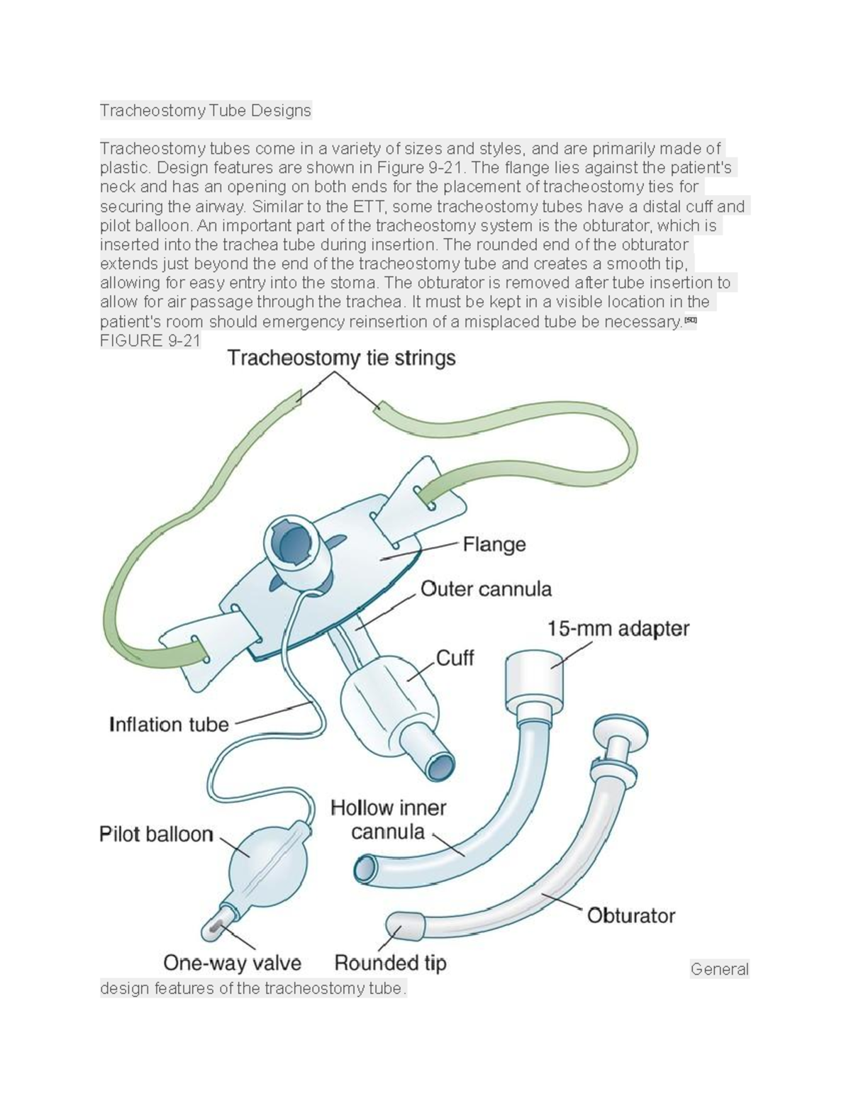 Tracheostomy Tube Designs - D444 - WGU - Studocu