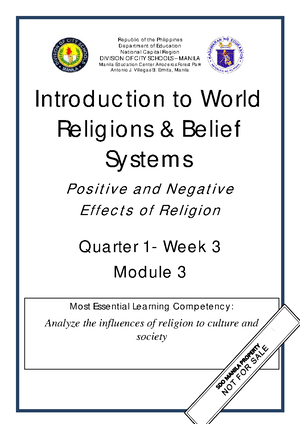 Humss 11 intro q2 mod13 Daoism - Introduction to World Religions and ...