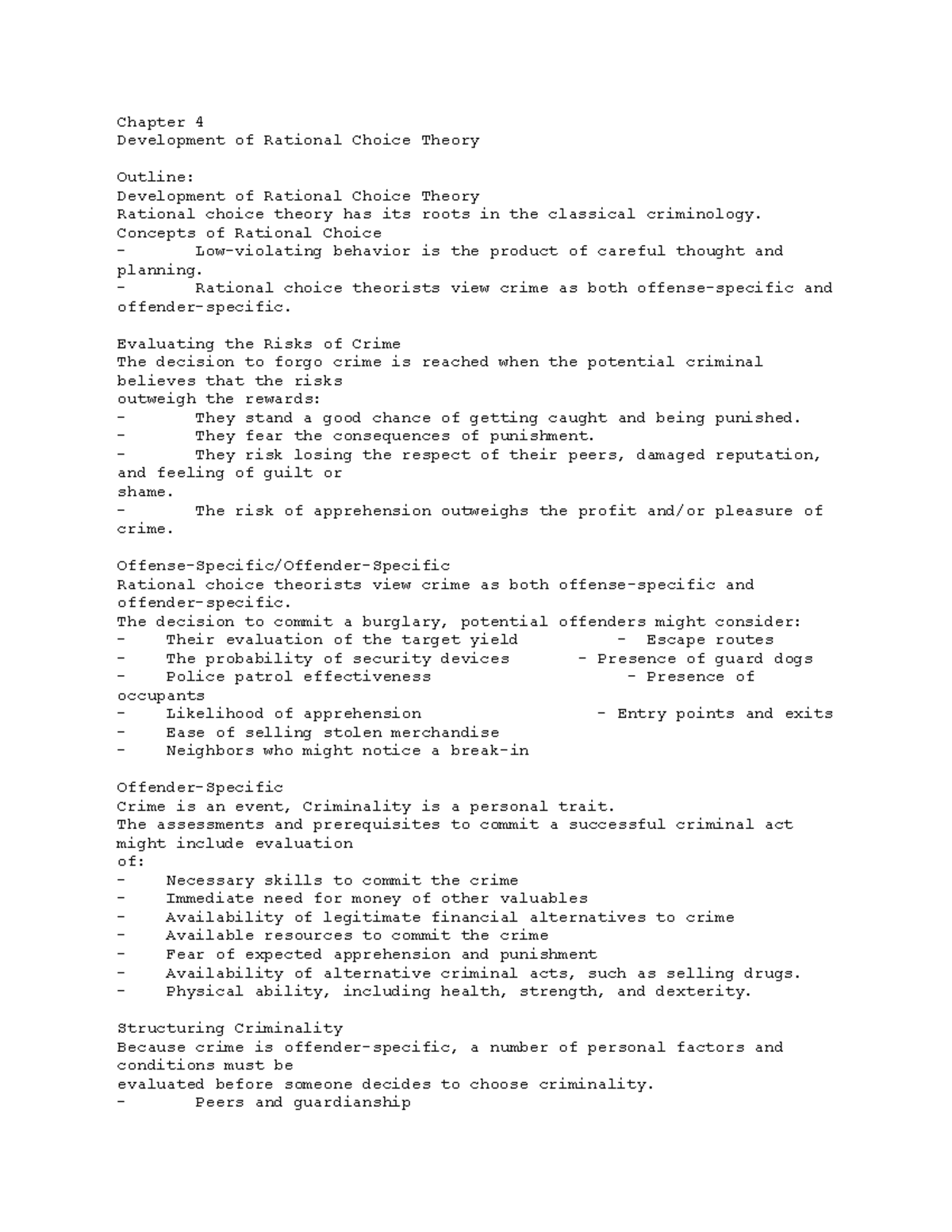 Chapter-4 - good for test - Chapter 4 Development of Rational Choice ...
