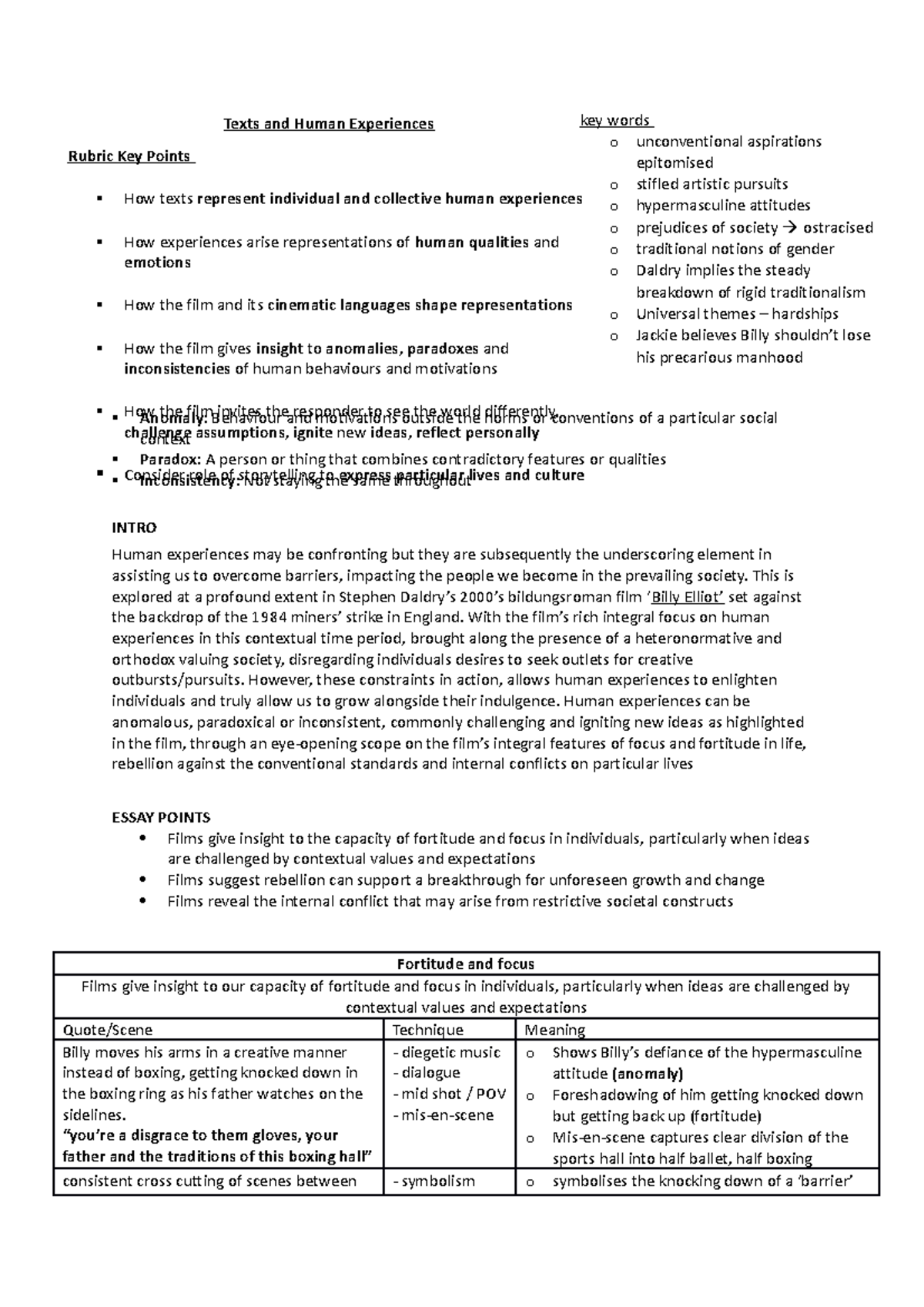 Texts and human experiences Billy - Texts and Human Experiences Anomaly ...