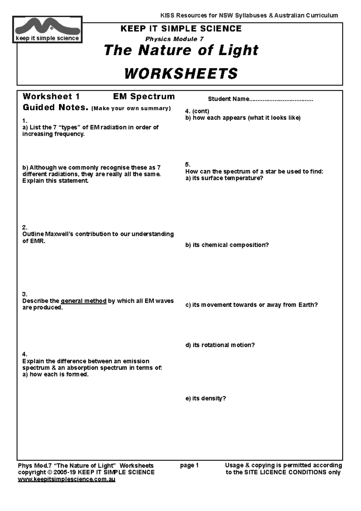 PHYS 7 Worksheets - Practice Questions for Module 7 Physics - page 1 ...