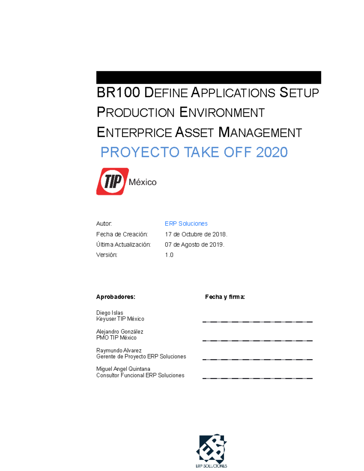 BR100 TIP Mexico EAM - Apuntes 1 - BR100 DEFINE APPLICATIONS SETUP ...