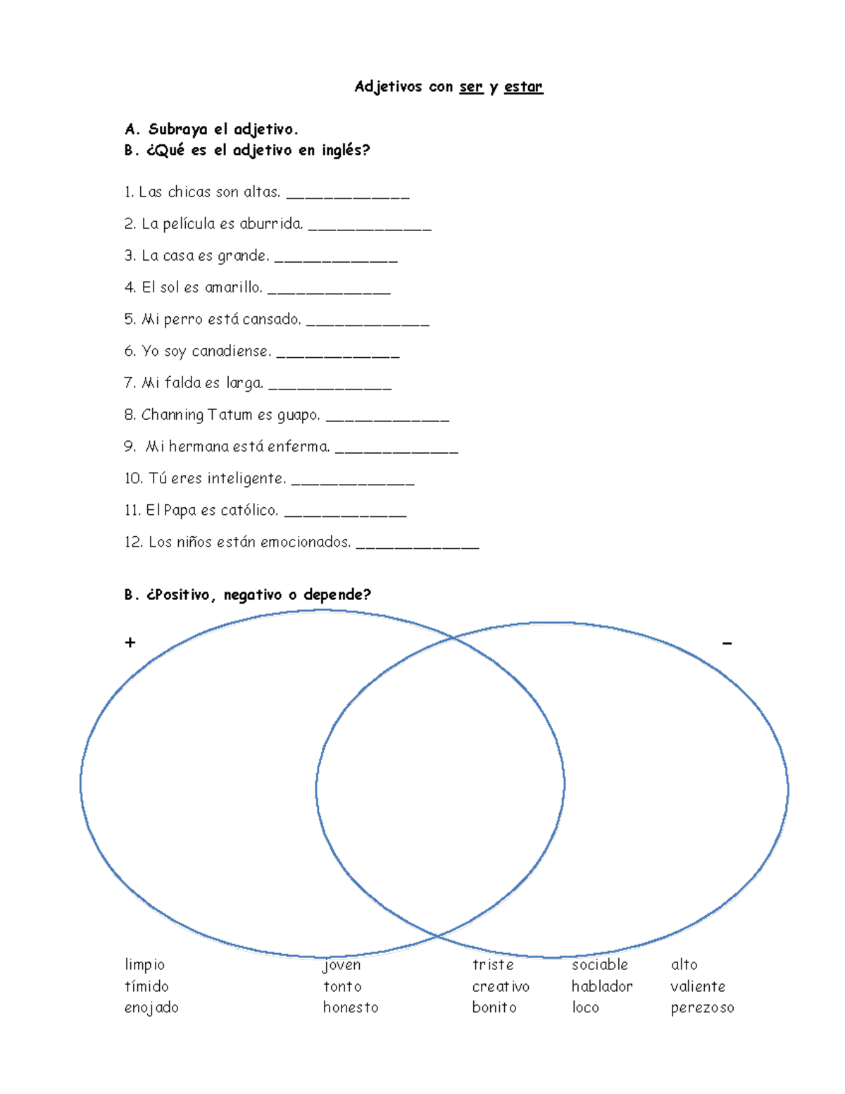 Adjetivos- QR Codes actividad 2020 - Adjetivos con ser y estar A ...