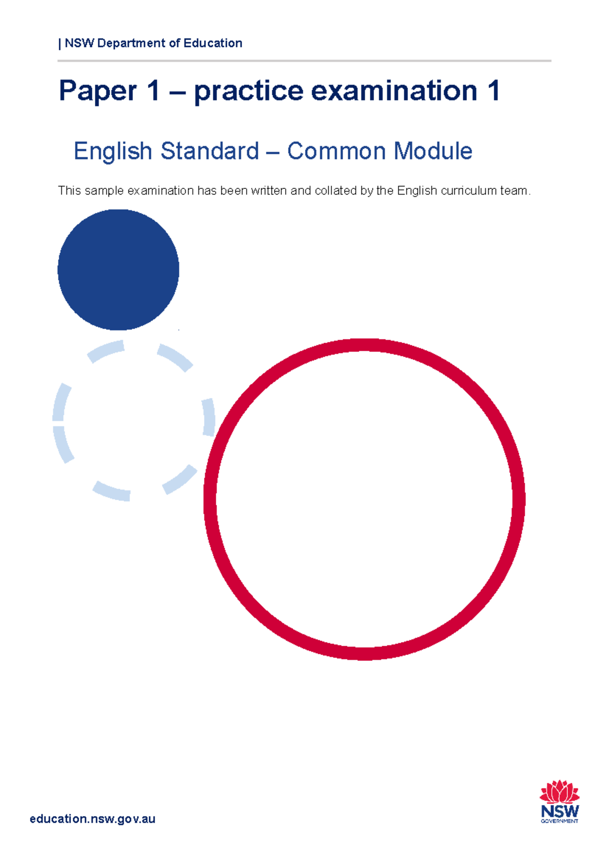 English standard practice exam 1 paper 1 - | NSW Department of ...