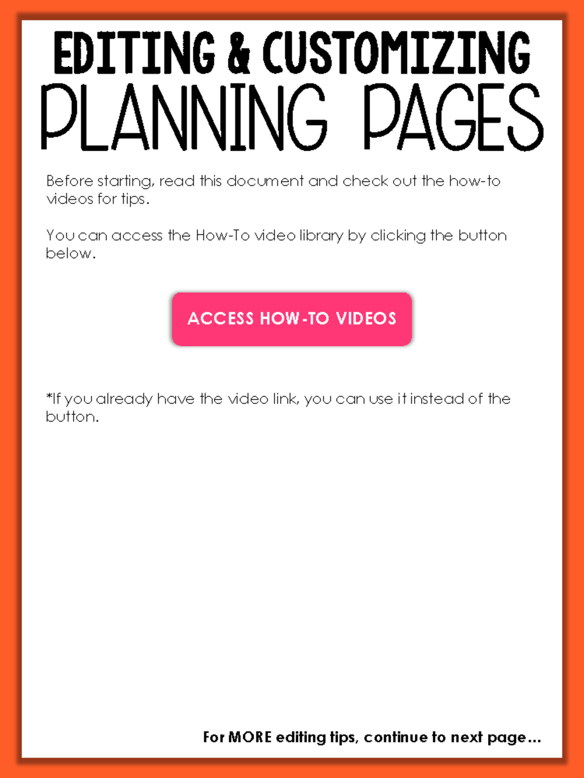 READ First Editing Lesson Plans Tips - Before starting, read this ...
