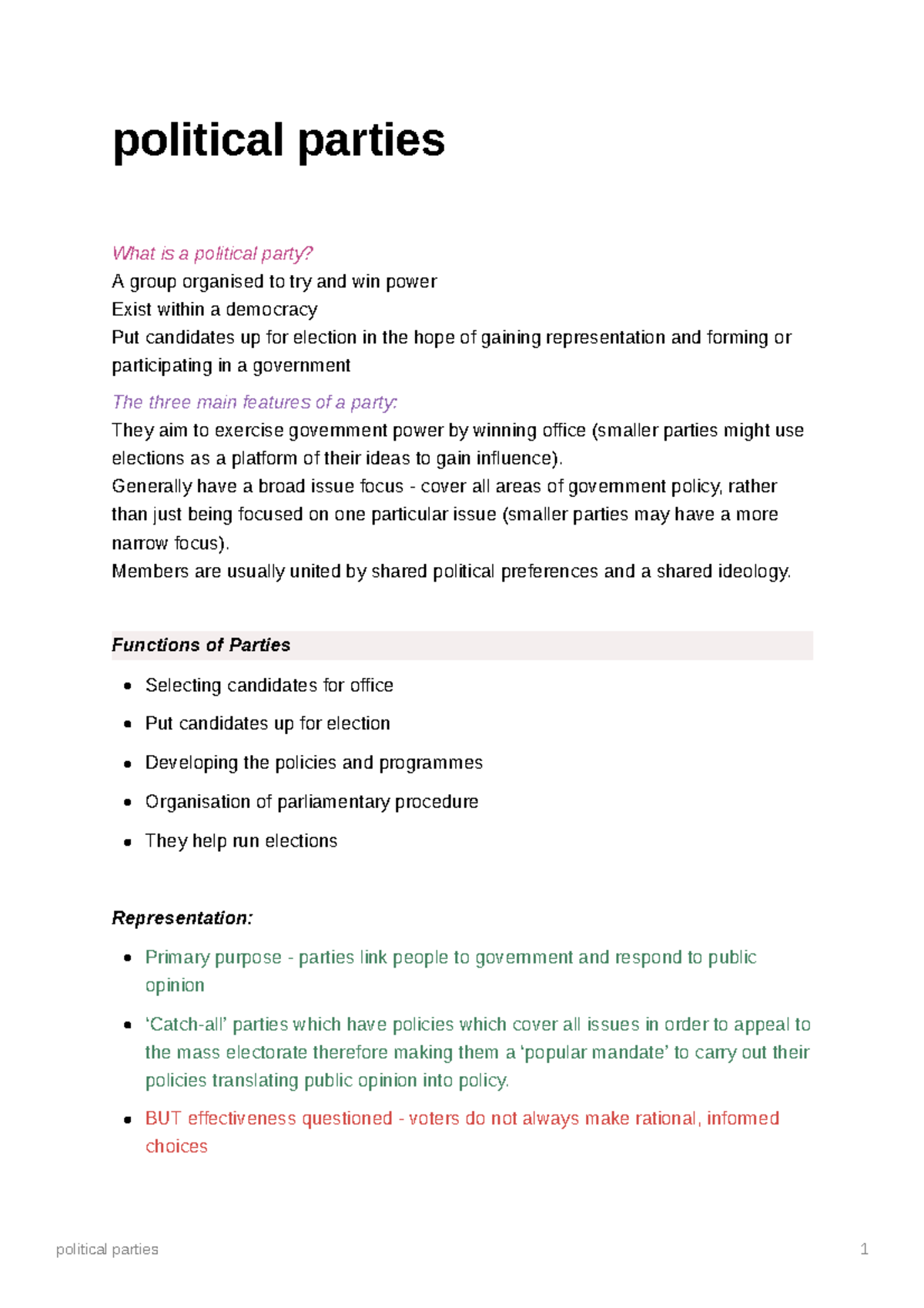 Political parties - political parties What is a political party? A ...