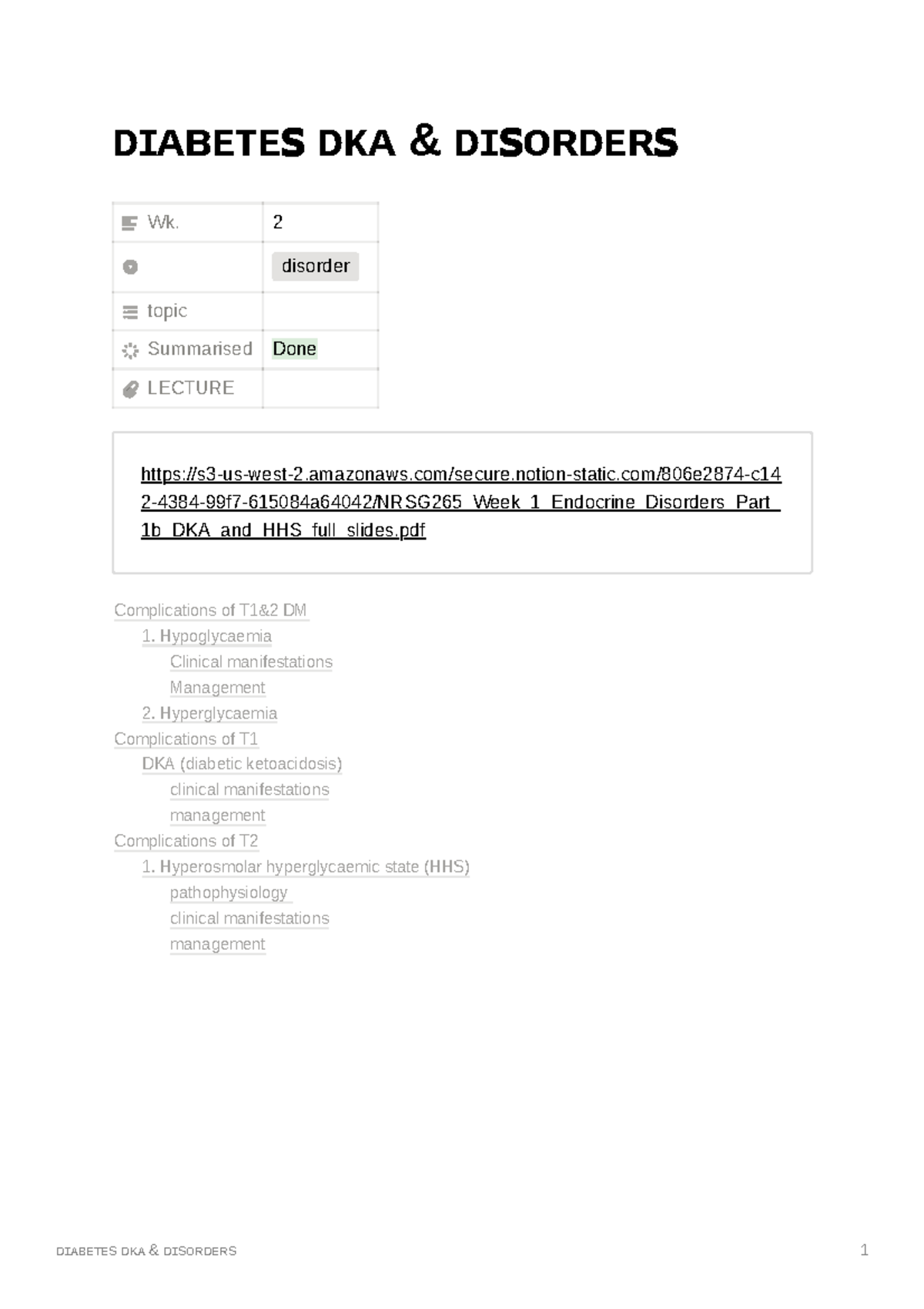 Diabetes dka and disorders - ᴅɪᴀʙᴇᴛᴇ ꜱ ᴅᴋᴀ & ᴅɪ ꜱ ᴏʀᴅᴇʀ ꜱ Wk. 2 ...