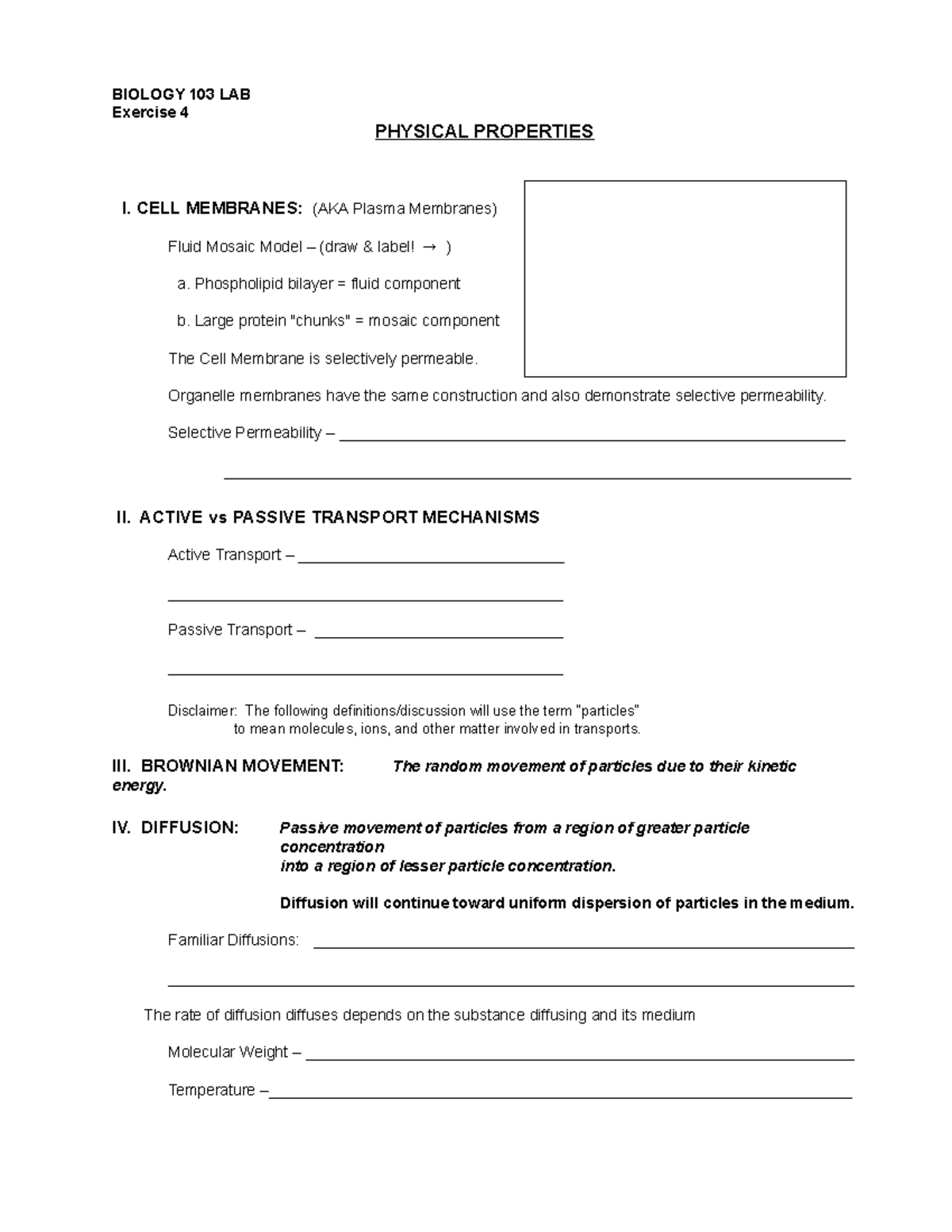 Week 4 - This is coursework for Intro to Biology Lab. This was the ...