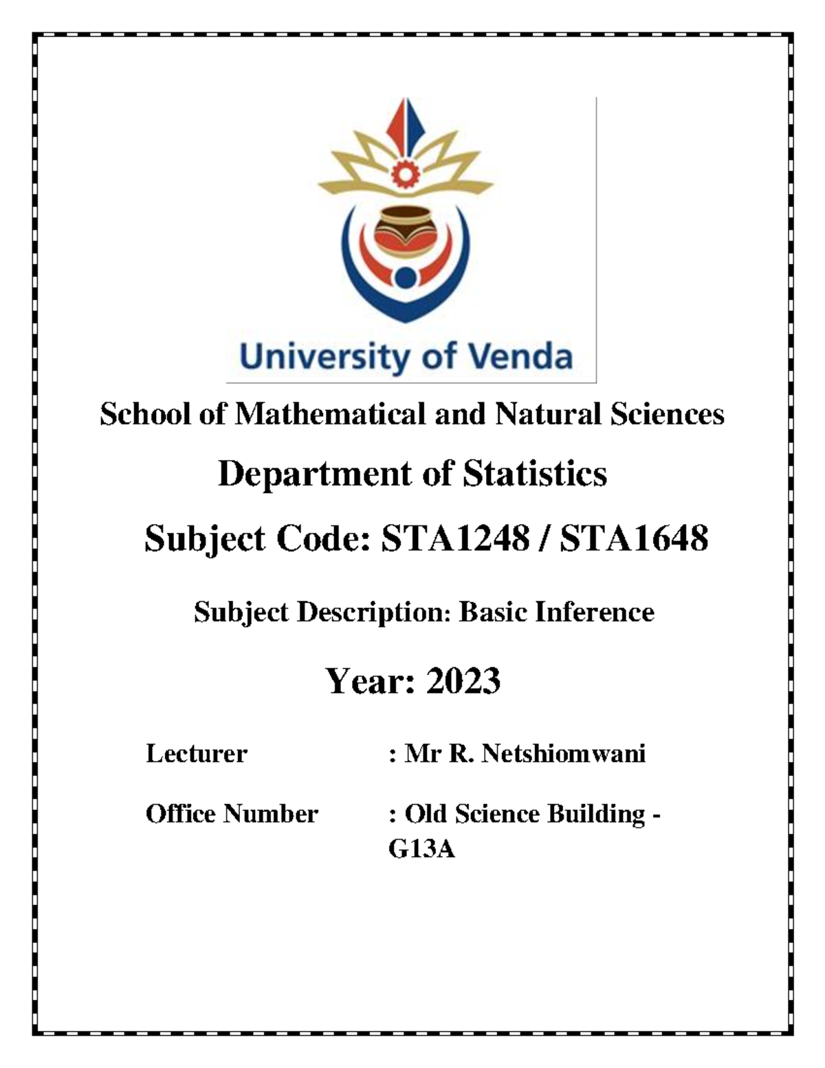 Sta 1248 and 1648 notes 2023 - School of Mathematical and Natural ...