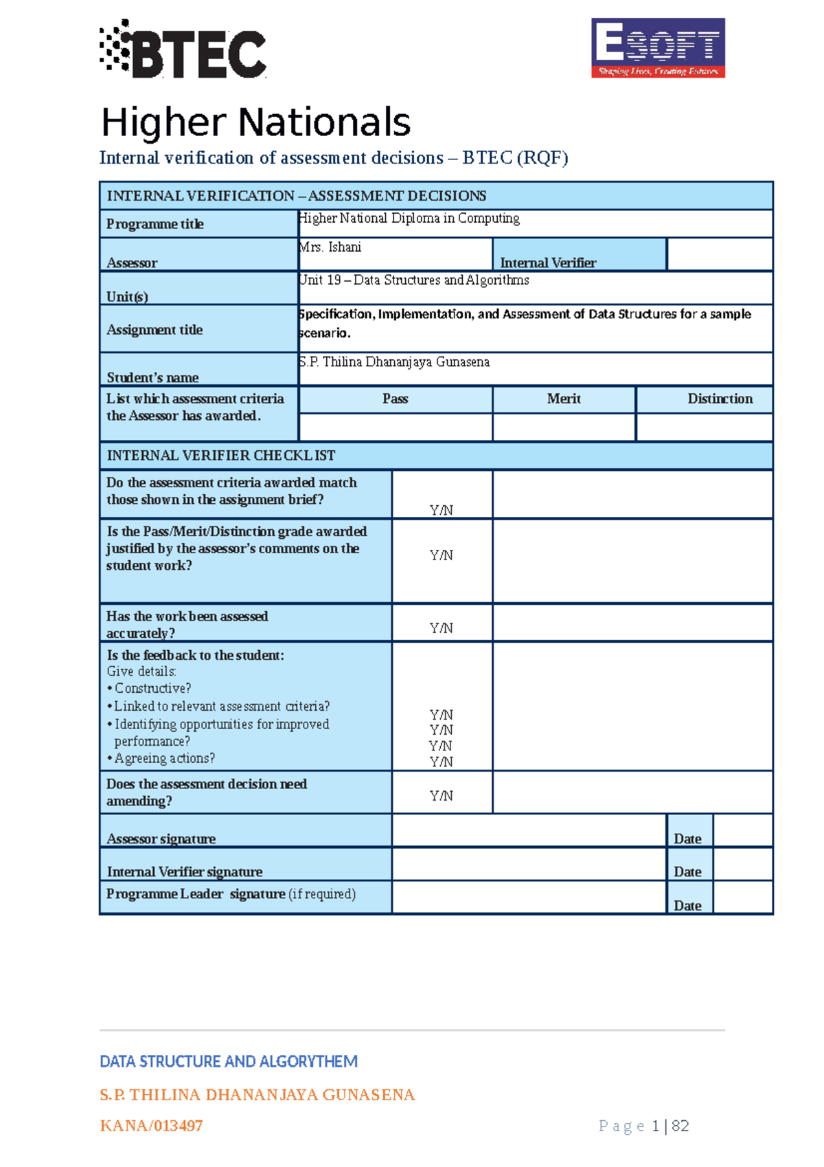 1159 1619624003344 UNIT 19 DSA Assignment Reworded 2021 1 - Higher Nationals Internal ...