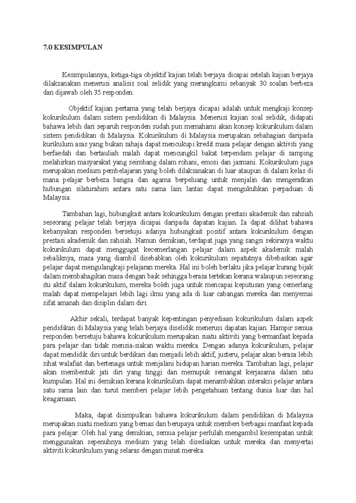 7.0 rumusan - Ulasan Artikel CTU552 Paperwork - 7 KESIMPULAN ...