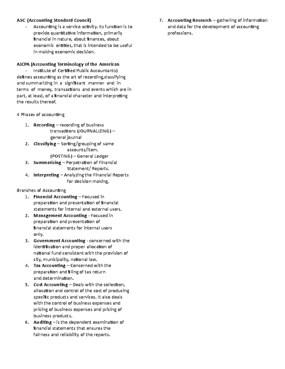 Accounting Guide Notes - ASC (Accounting Standard Council) - Accounting ...
