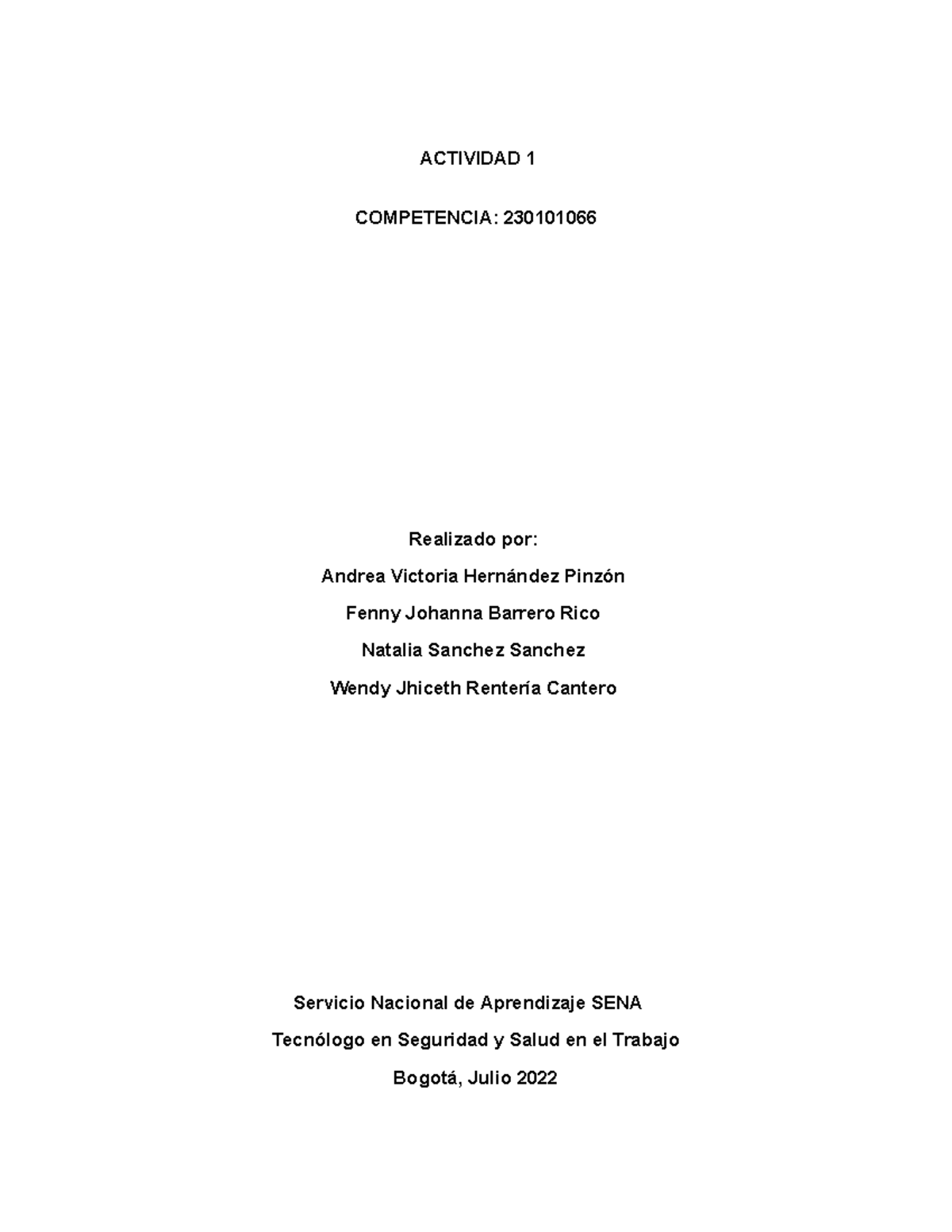 Actividad 1 Ejecutar II - ACTIVIDAD 1 COMPETENCIA: 230101066 Realizado ...
