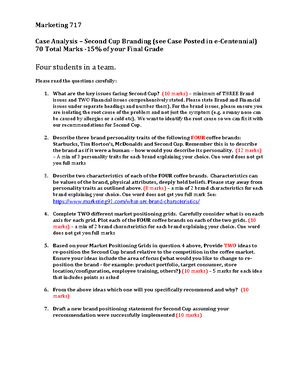 Case- Second Cup Going Back For A Second Cup - Fall 2019 – Centennial ...