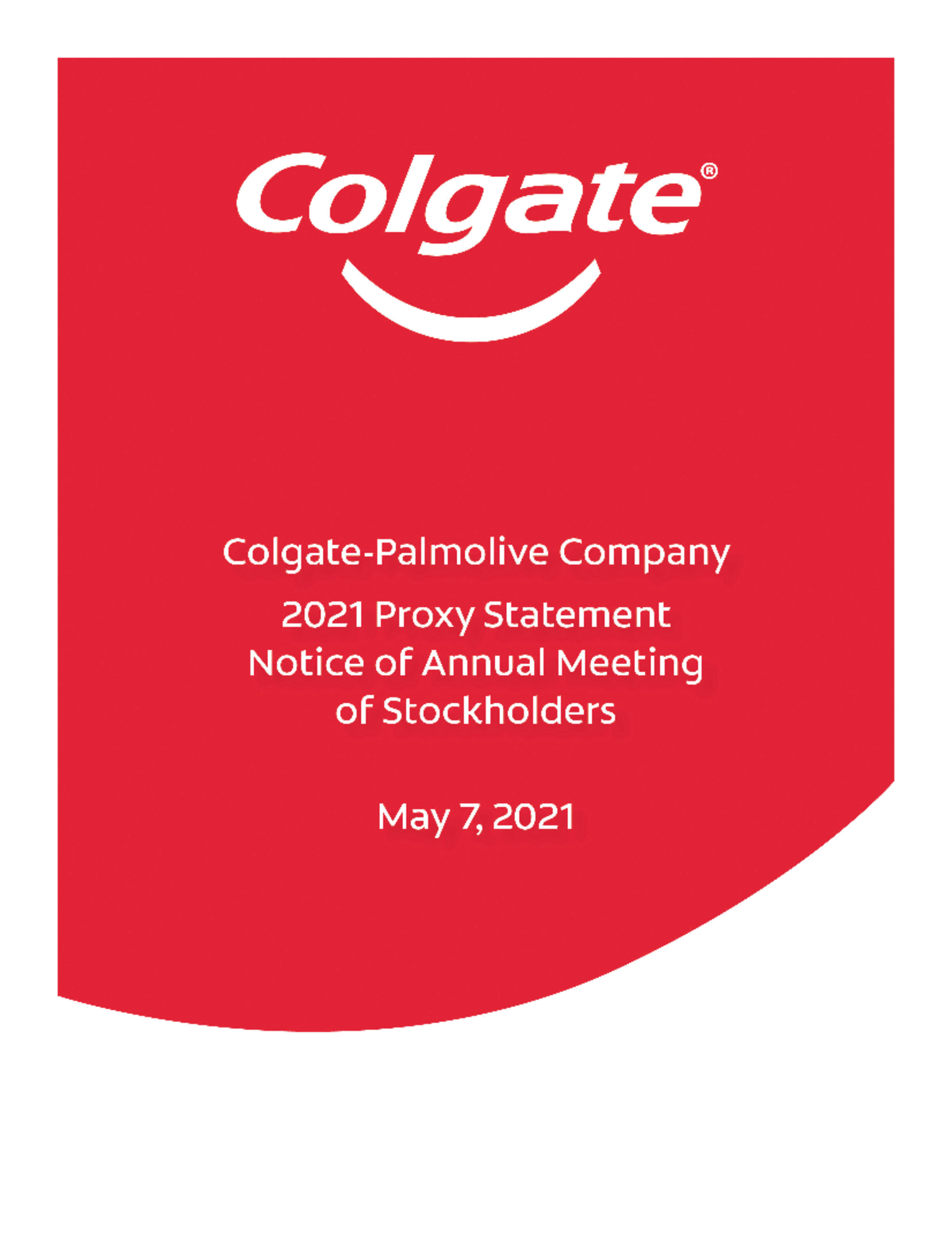 Colgate 2021 Proxy Statement Annual Shareholders Meeting - Our ...
