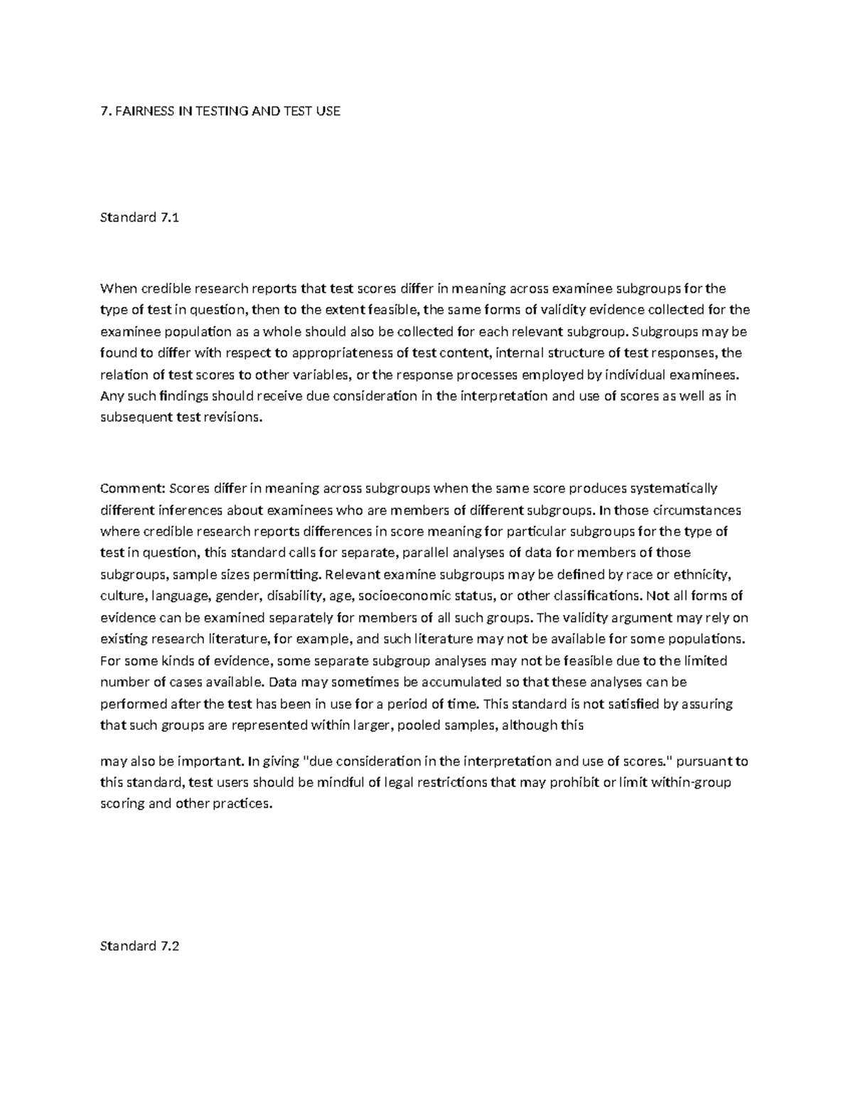 Standard 7. Fairness IN-WPS Office - 7. FAIRNESS IN TESTING AND TEST ...