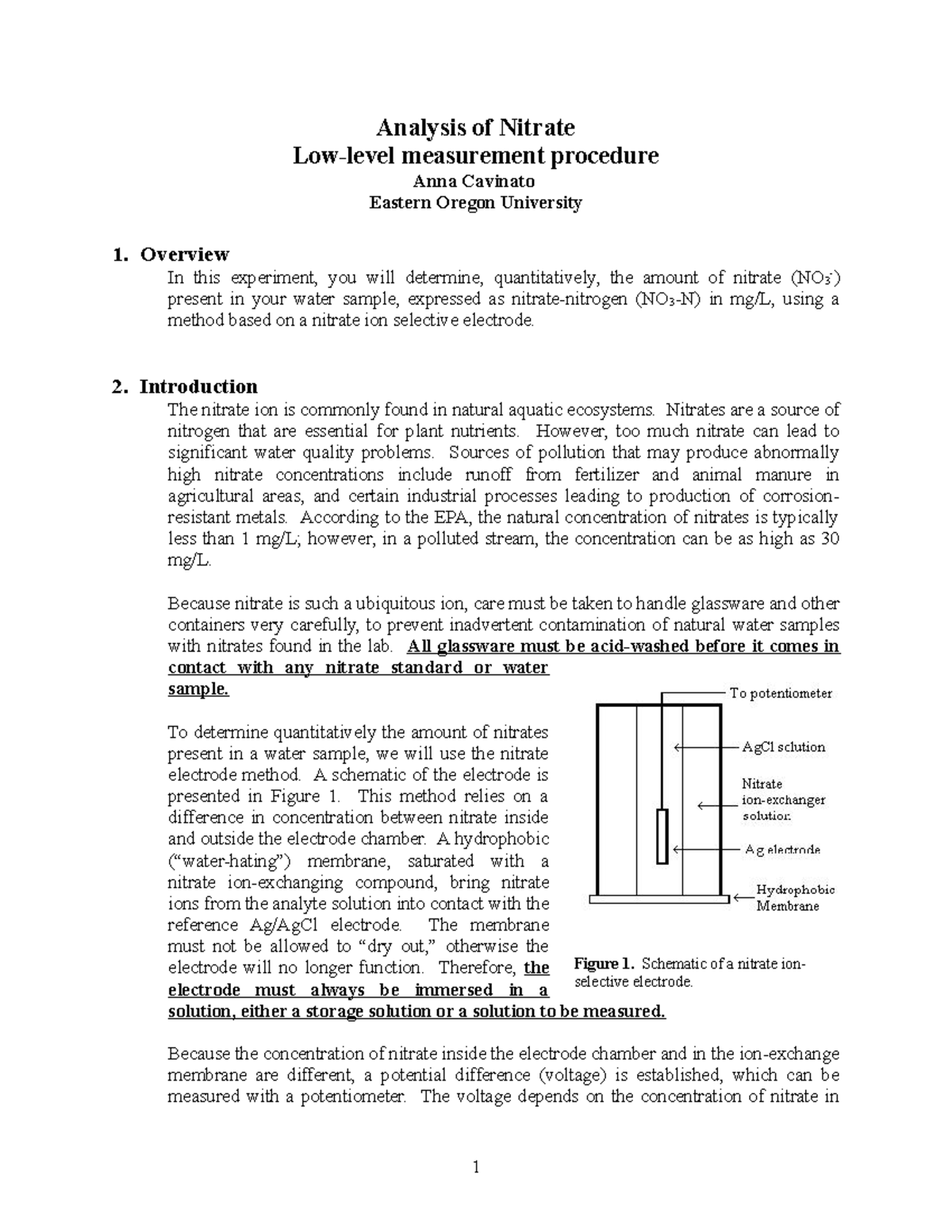 4 - n/a - Analysis of Nitrate Low-level measurement procedure Anna ...