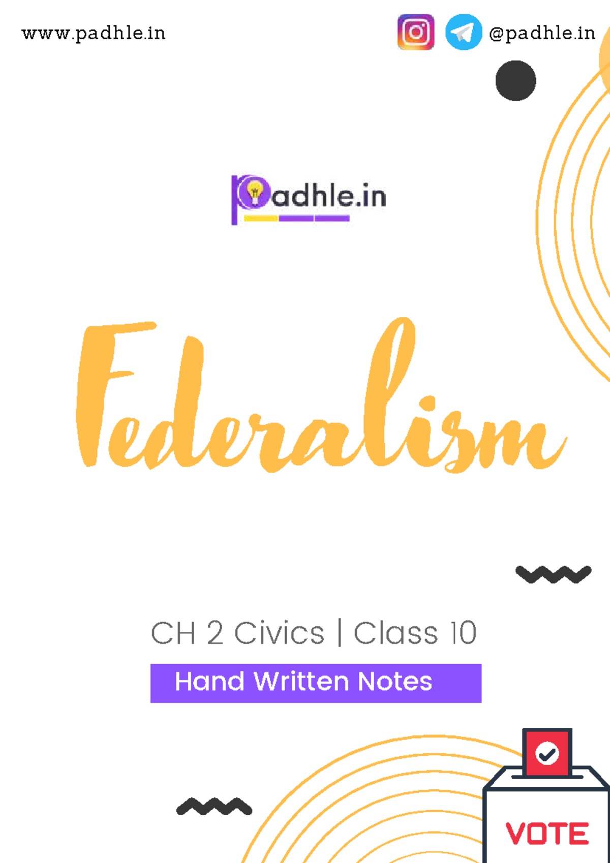 Federalism Notes with PYQ - Federalism CH 2 Civics | Class 10 padhle ...