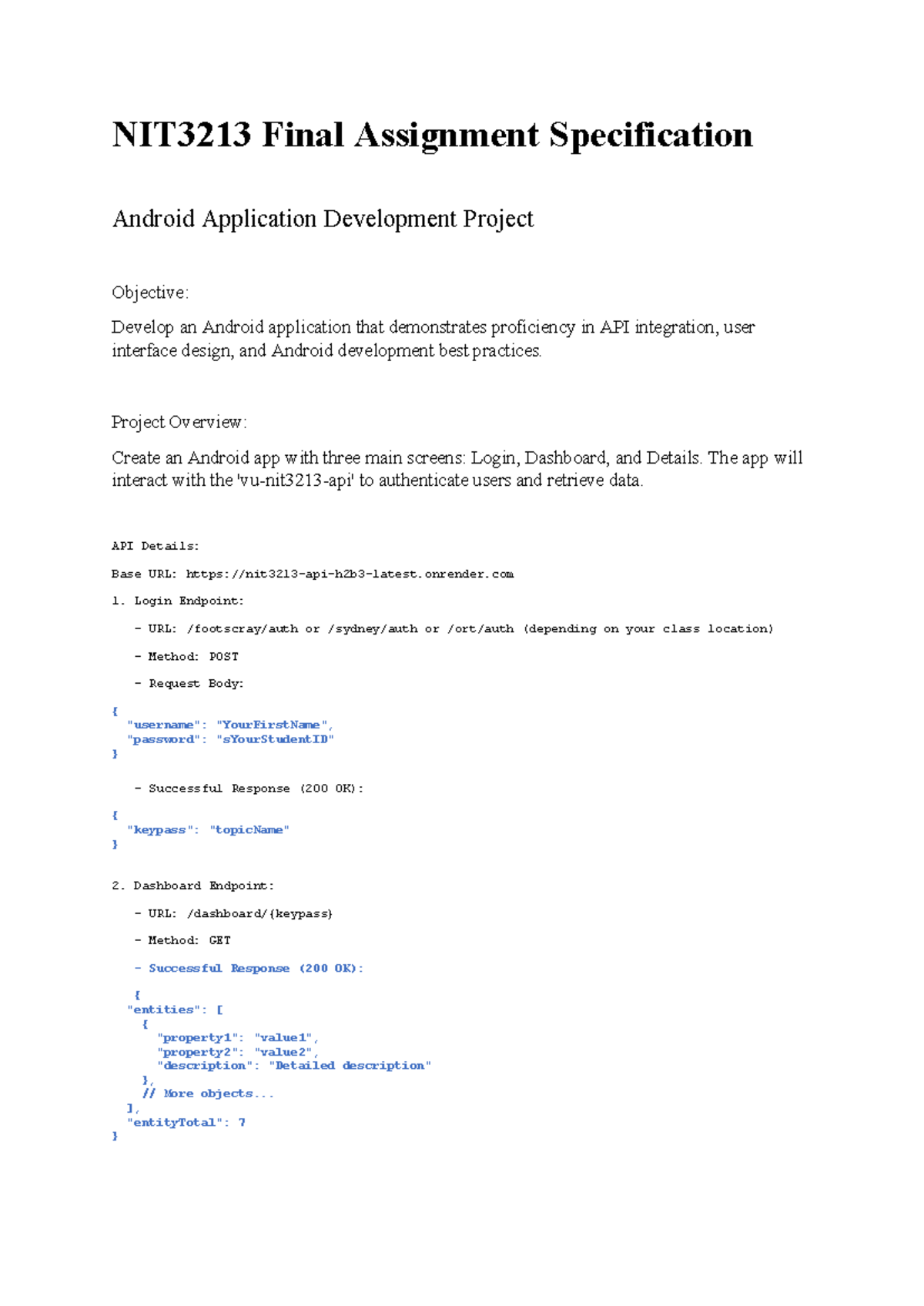 Nit3213 Final Assignment Specification Project Overview Create An