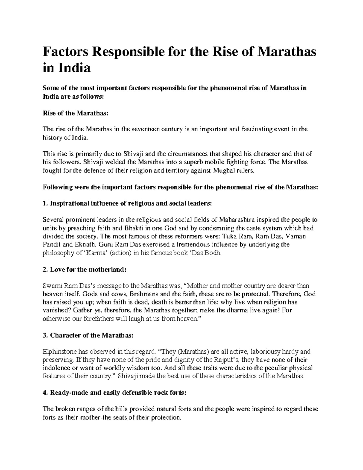 MAH-204B Rise-of-Marathas - Factors Responsible for the Rise of ...