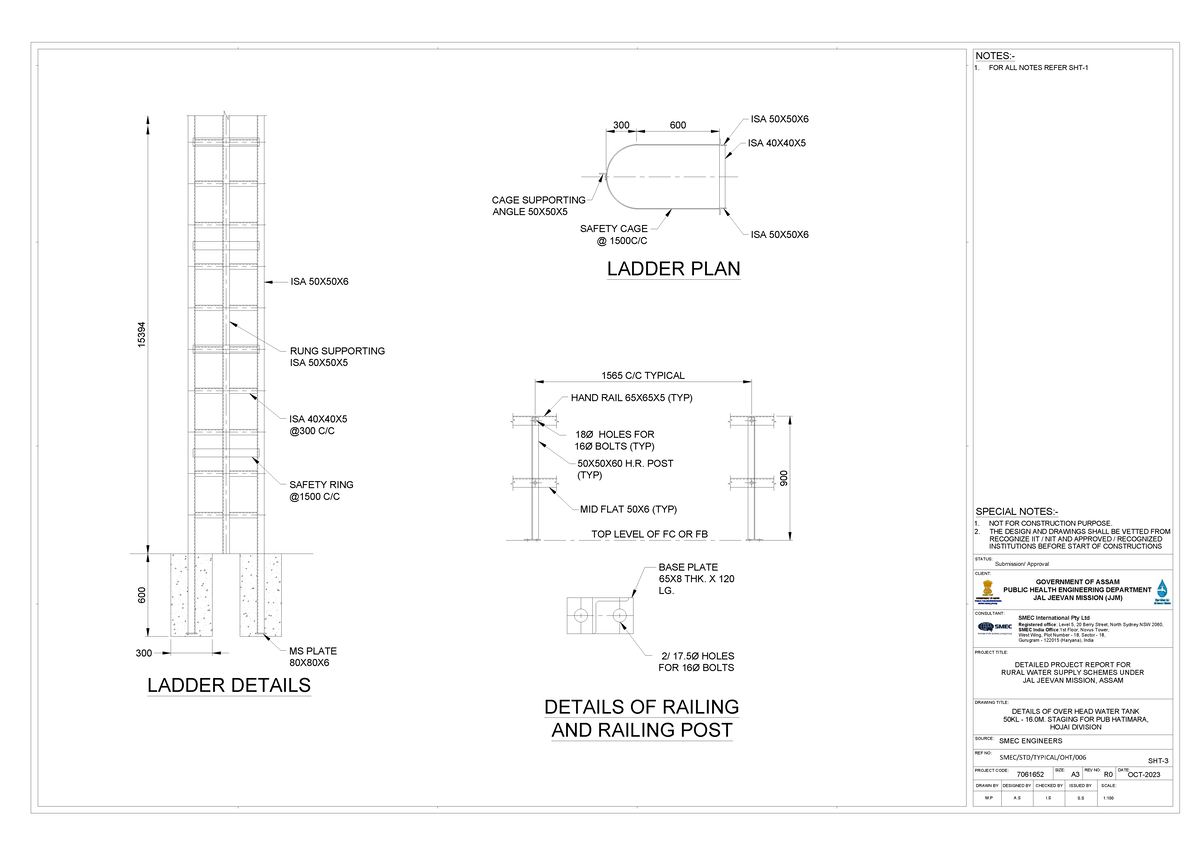 50 KL Capacity 16.0M.Staging OHT dwgs-SHT-3 1 - ISA 40X40X @300 C/C ...