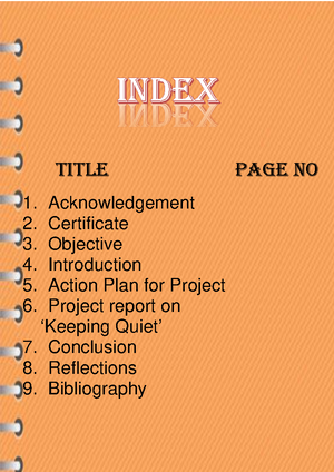 English Project - Title page no 1. Acknowledgement 2. Certificate 3 ...