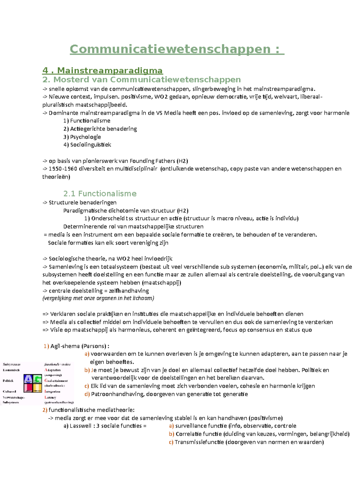 Communicatiewetenschappen - Mainstreamparadigma 2. Mosterd van Communicatiewetenschappen ...